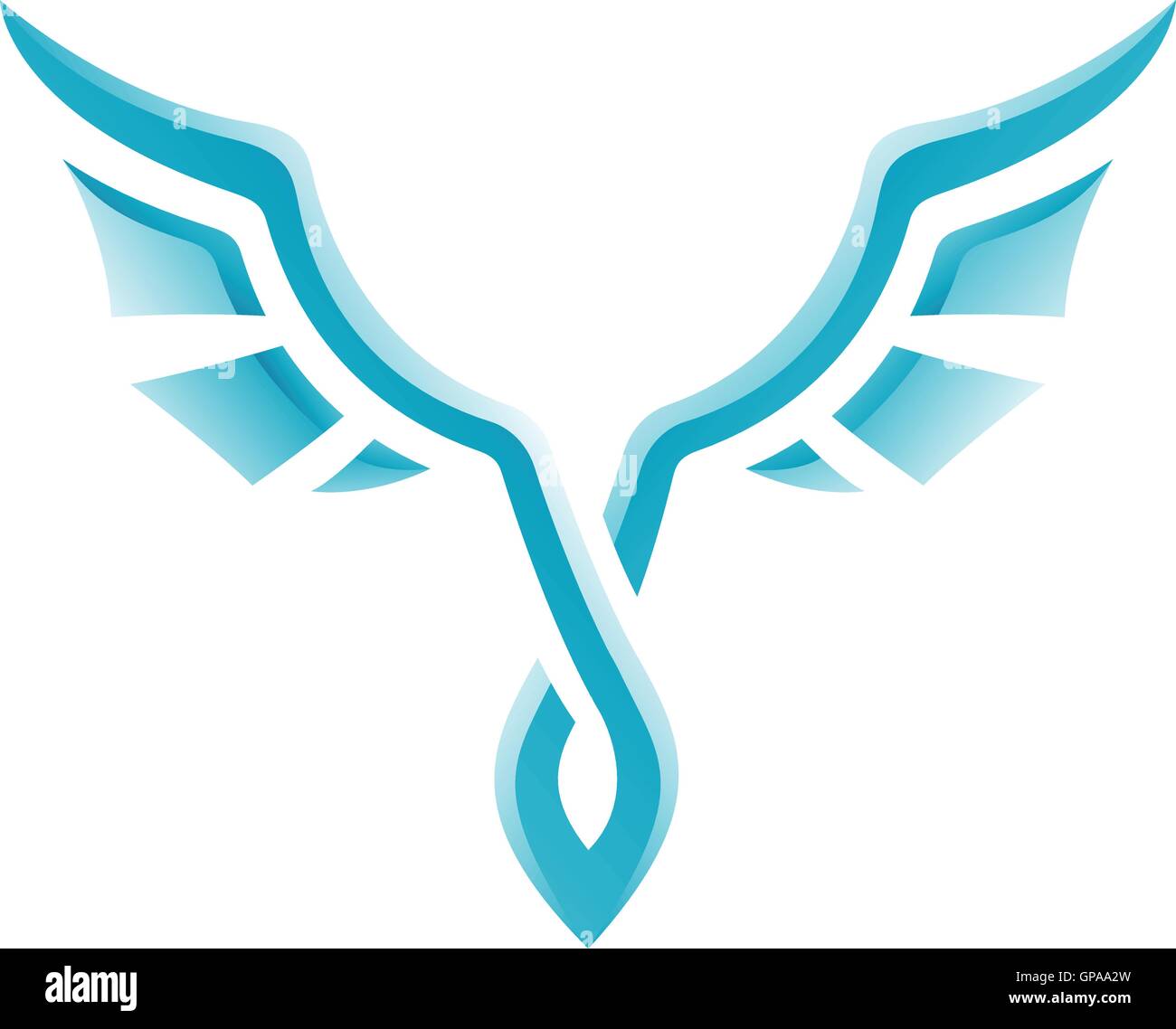 Illustration of Blue Bird Icon isolated on a white background Stock ...