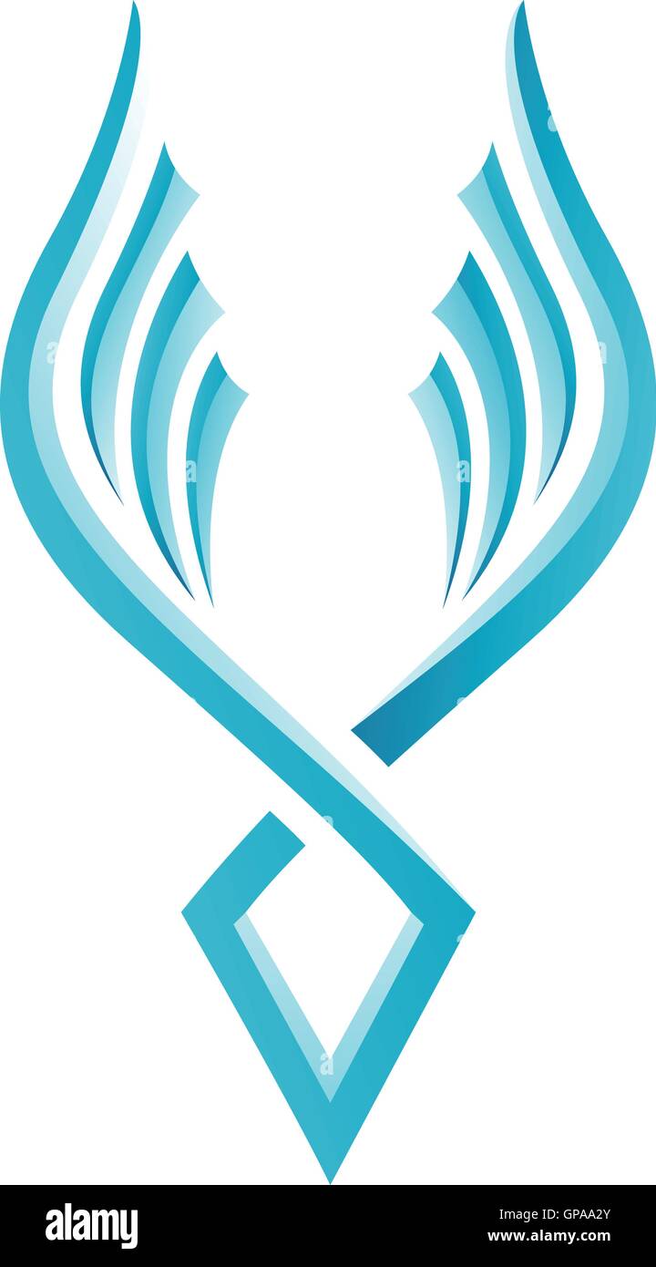 Illustration of Blue Bird Icon isolated on a white background Stock ...