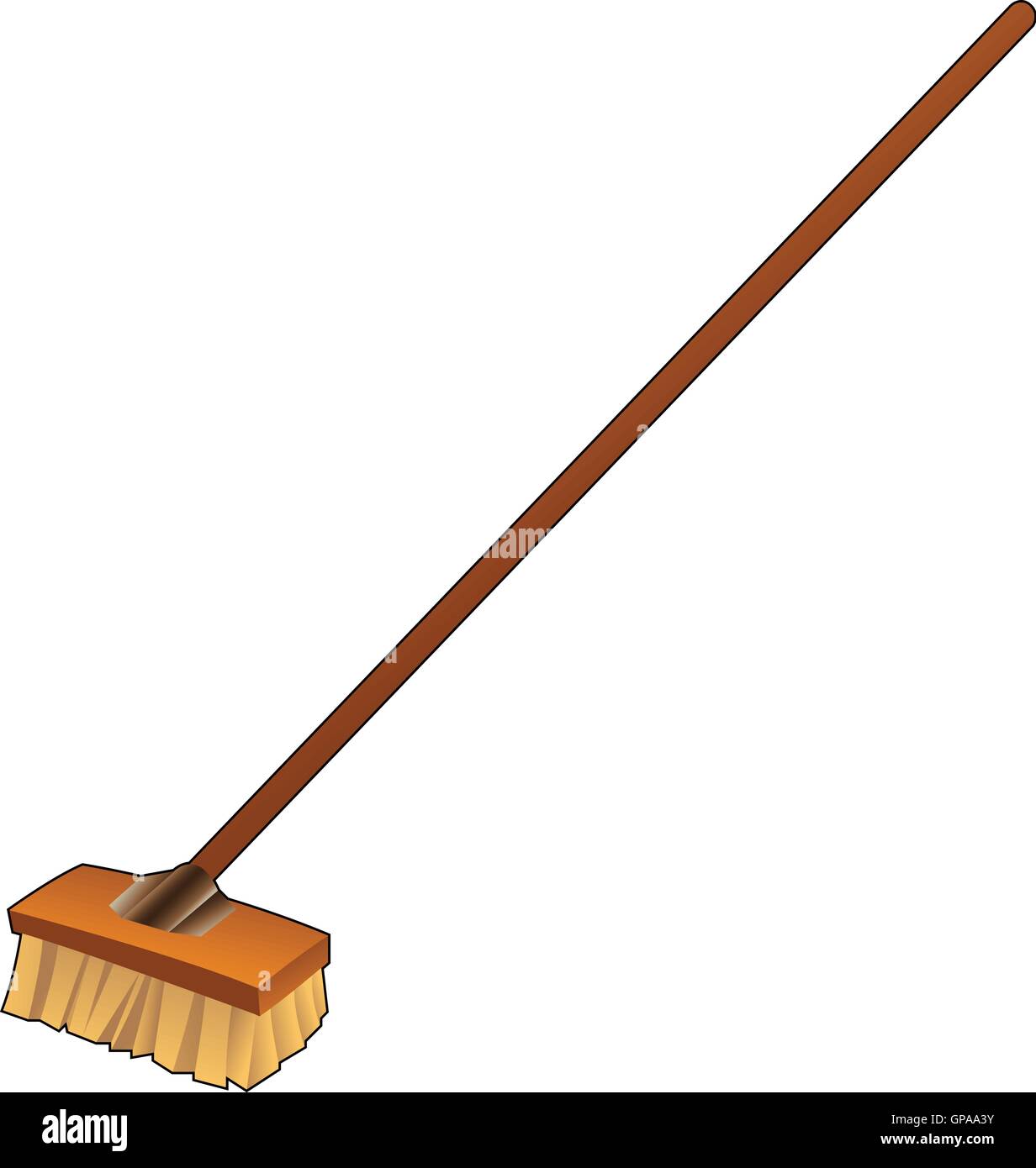 Illustration of DIY item, Cartoon Broom isolated on a white background ...