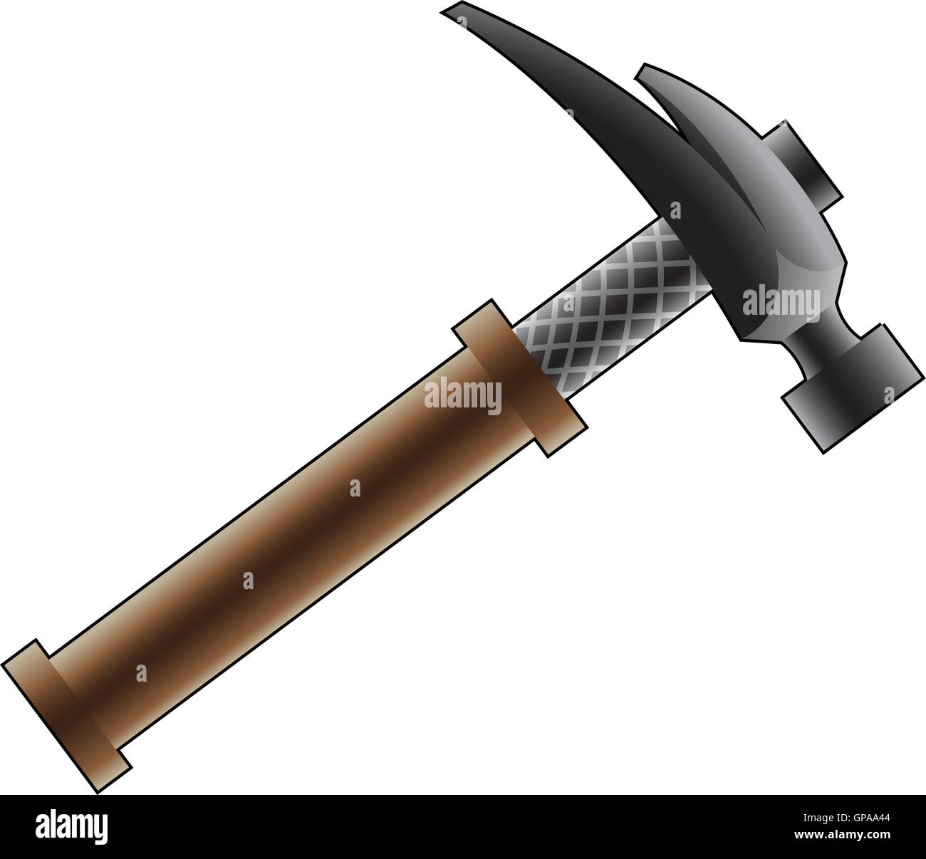 Illustration of DIY items, Cartoon Hammer isolated on a white ...