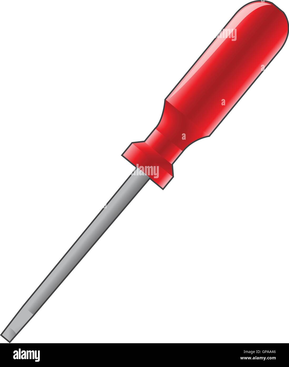 Illustration of DIY items, Cartoon Screwdriver Icon isolated on a white ...