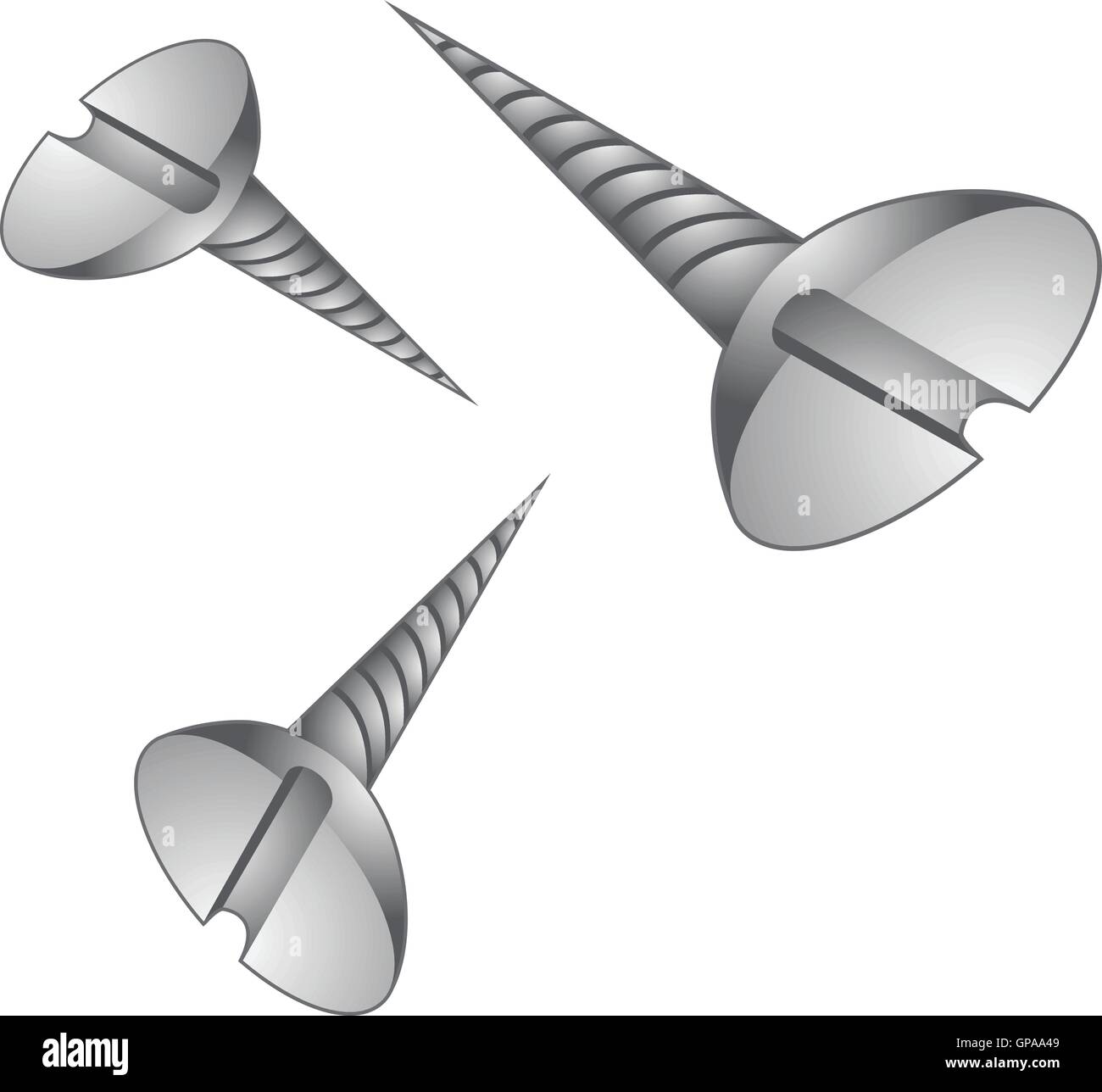 Illustration of DIY items, Cartoon Screws isolated on a white ...