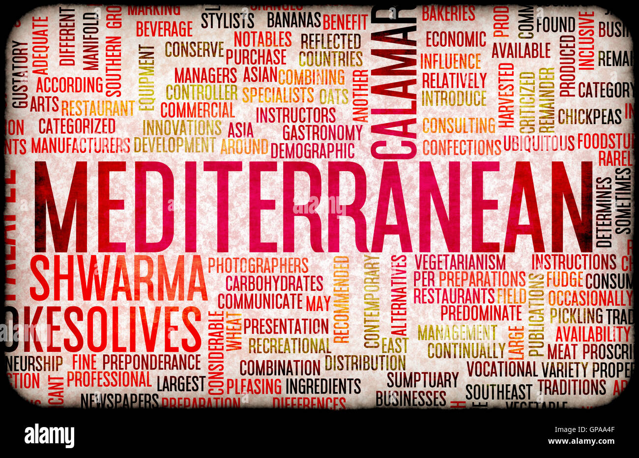 Mediterranean Food and Cuisine Menu Background with Local Dishes Stock ...