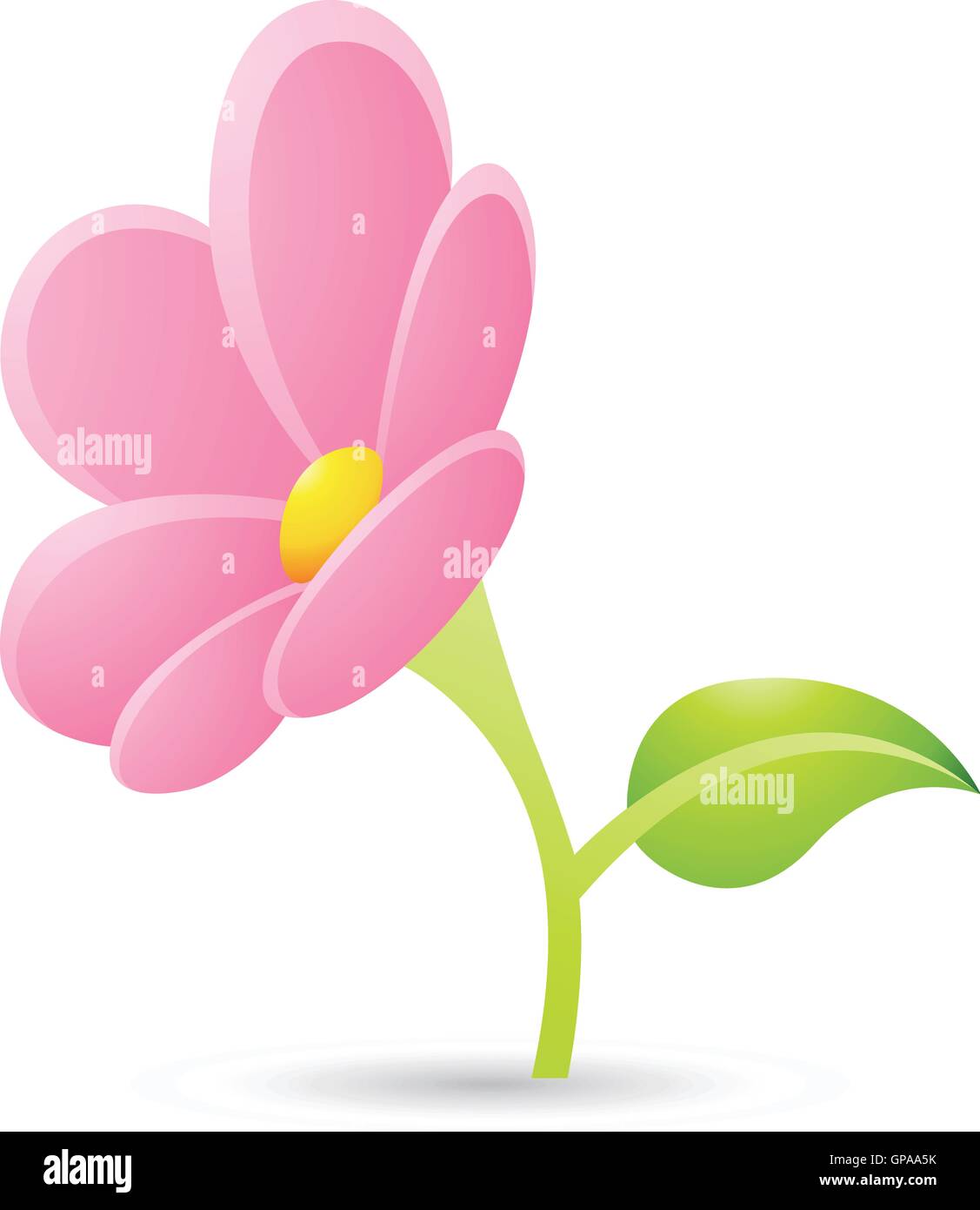 Illustration of Pink Flower Icon isolated on a white background Stock ...