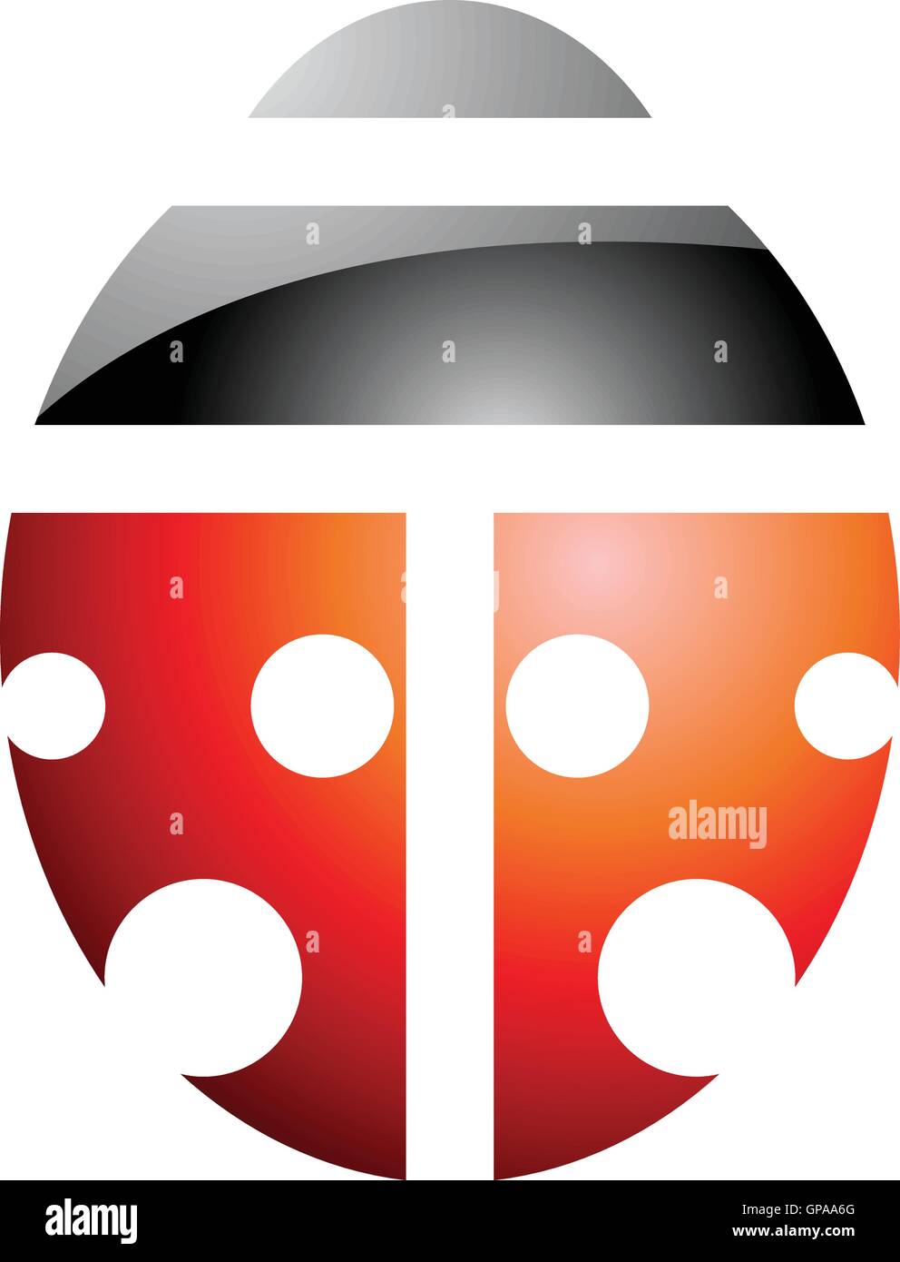 Illustration of Black and Red Ladybug Icon isolated on a white ...