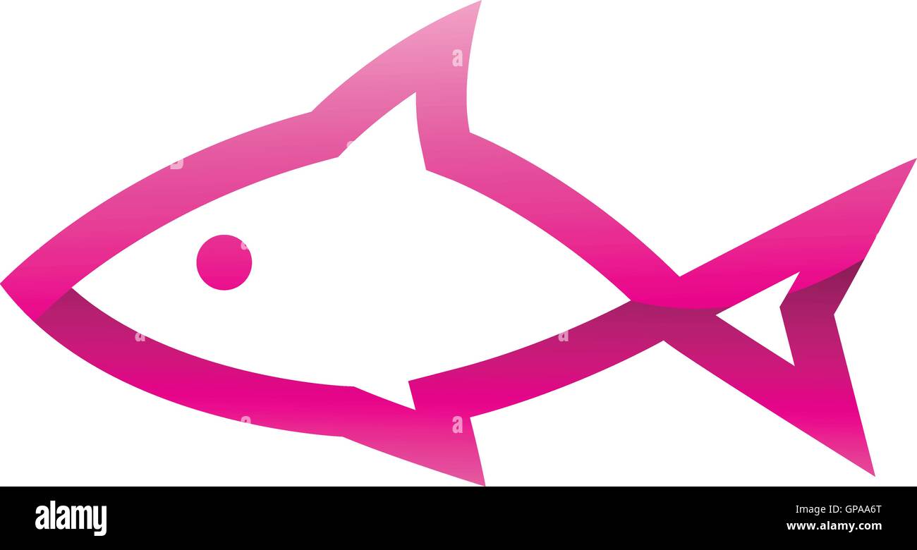 Illustration of Pink Fish Icon isolated on a white background Stock ...