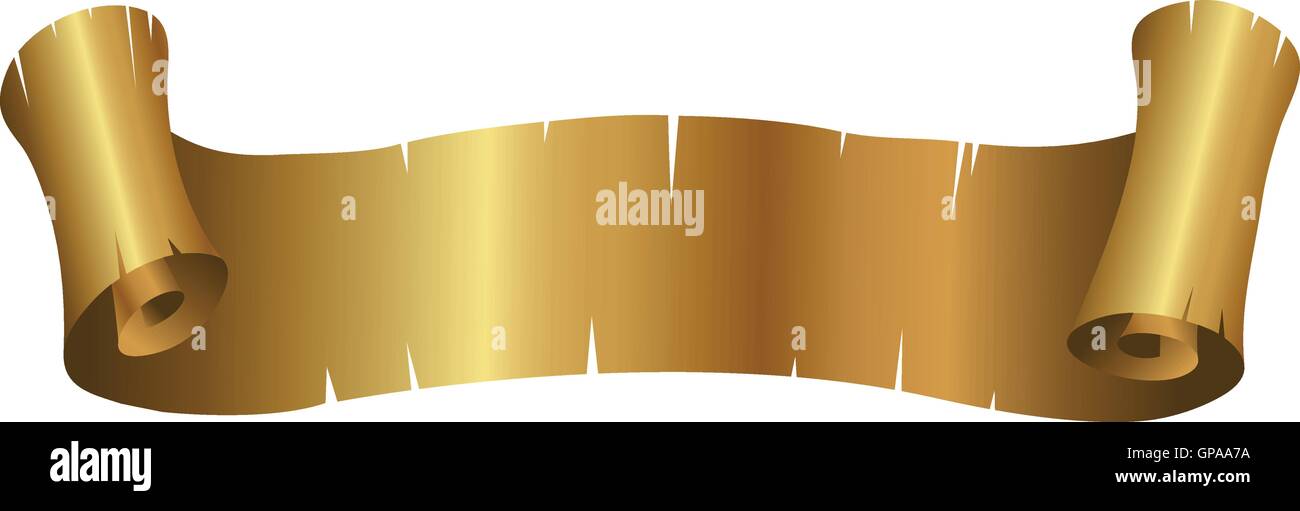 Illustration of Golden Curly Banner isolated on a white background ...