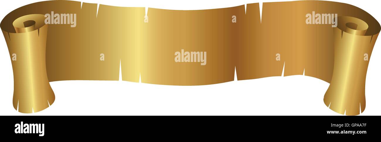 Illustration of Golden Curly Banner isolated on a white background ...
