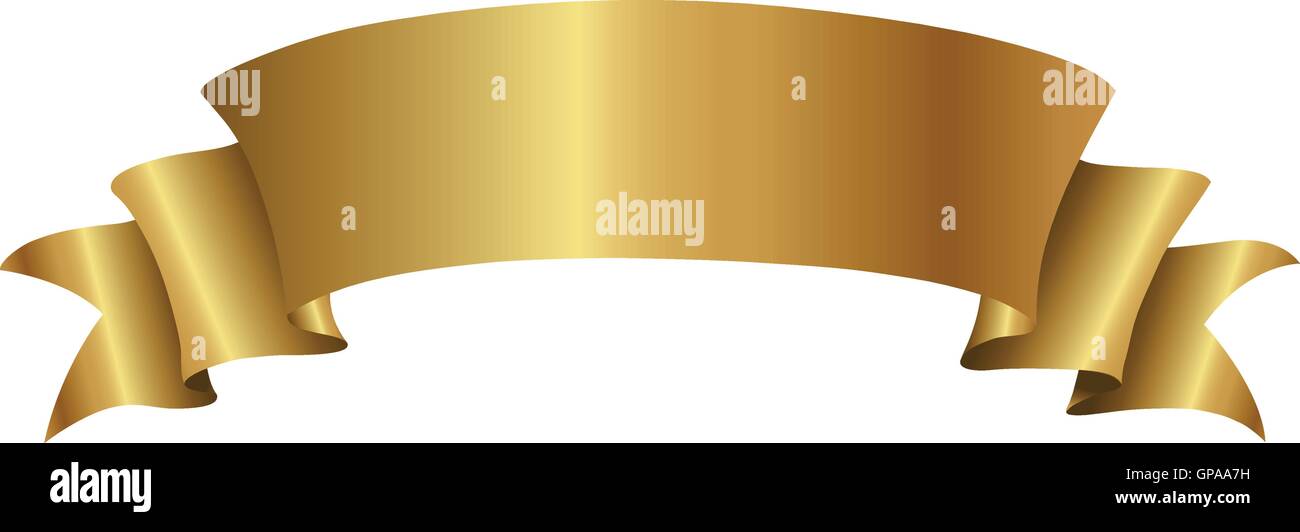 Illustration of Golden Curly Banner isolated on a white background ...