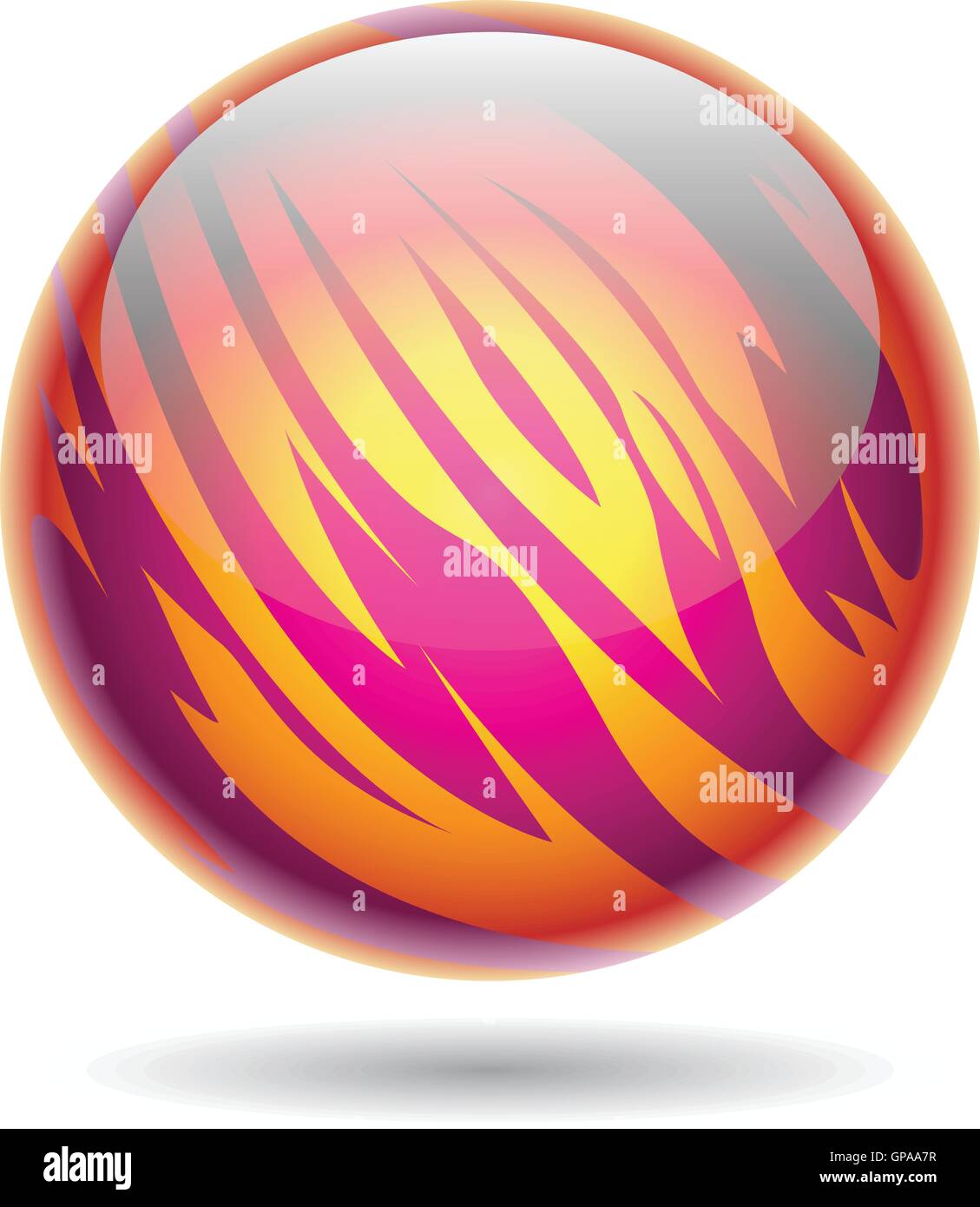 Illustration of Magenta and Yellow Planet Sphere isolated on a white ...