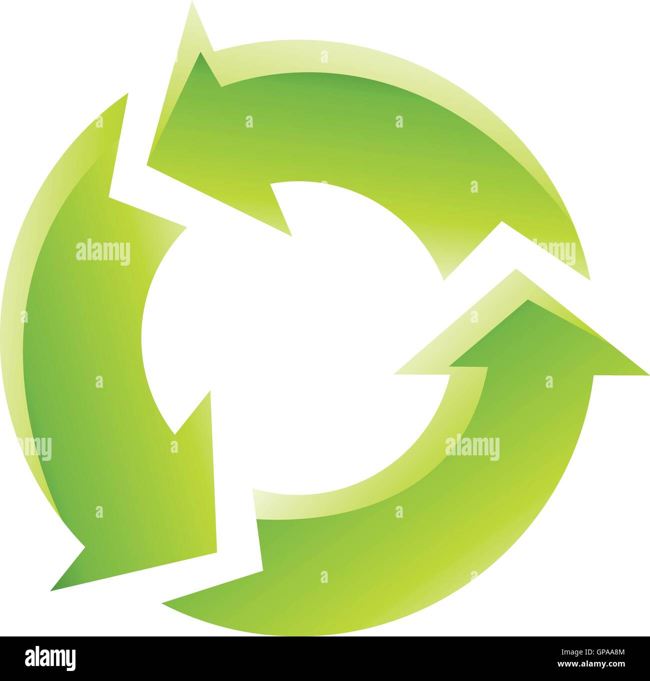 Illustration of Green Recycling Icon isolated on a white background ...
