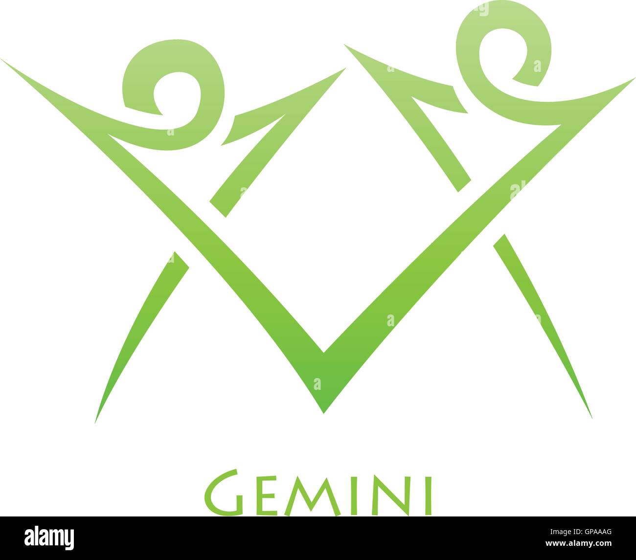 Illustration of Simplistic Lines Gemini Zodiac Star Sign isolated on a ...