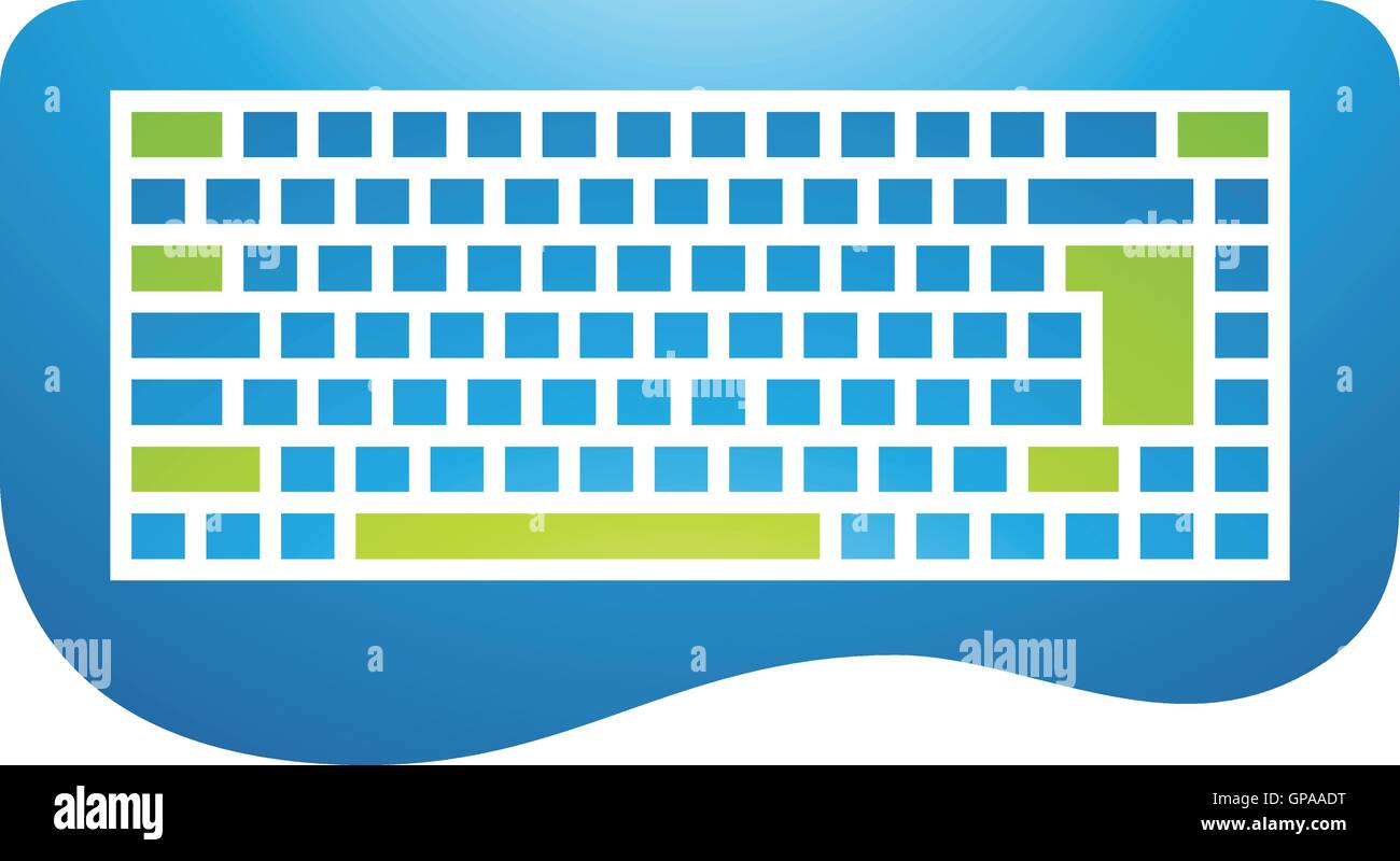 Illustration of PC Accessories Keyboard Icon isolated on a white ...