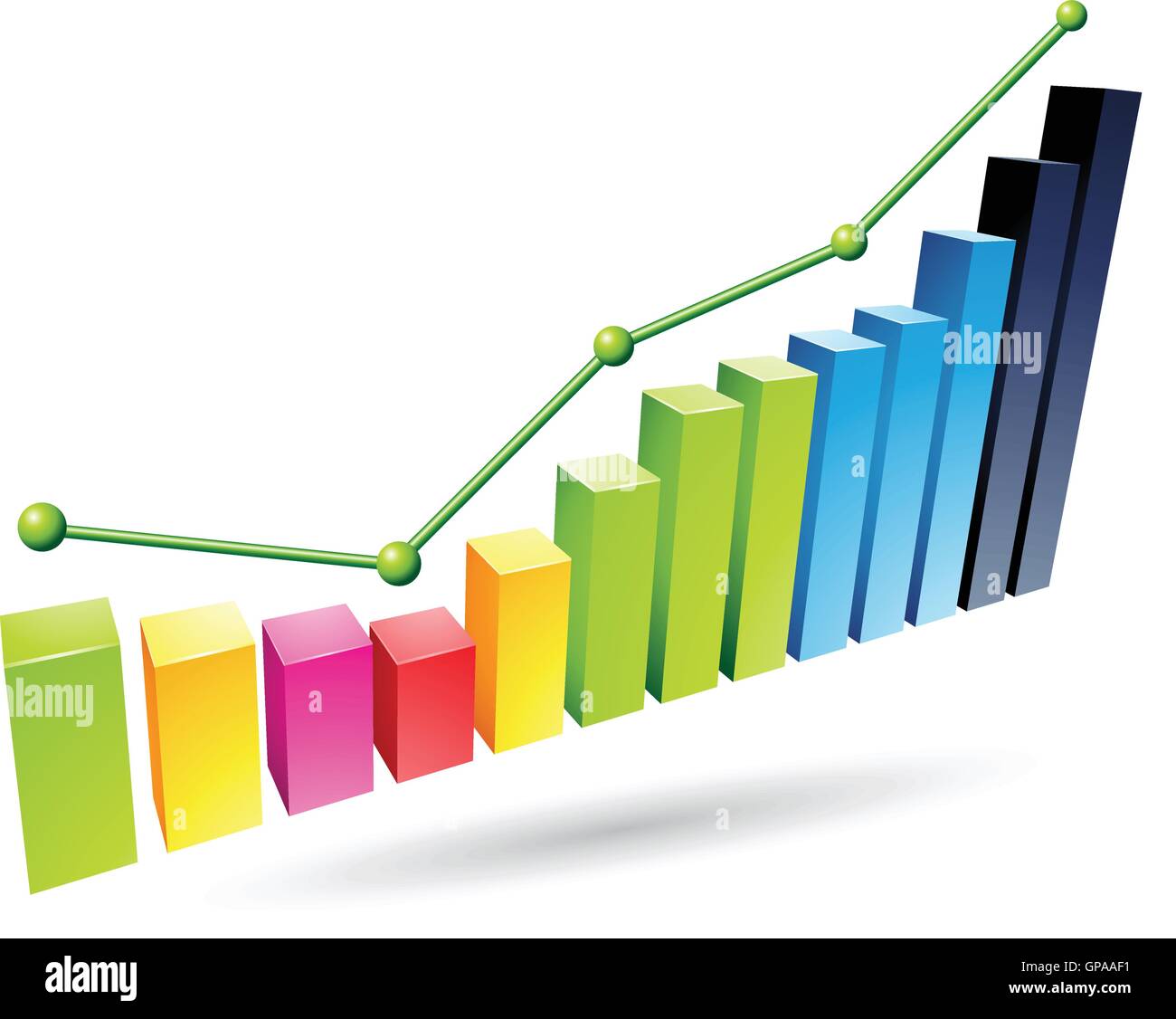 Illustration of Colorful Stats Graph isolated on a white background ...