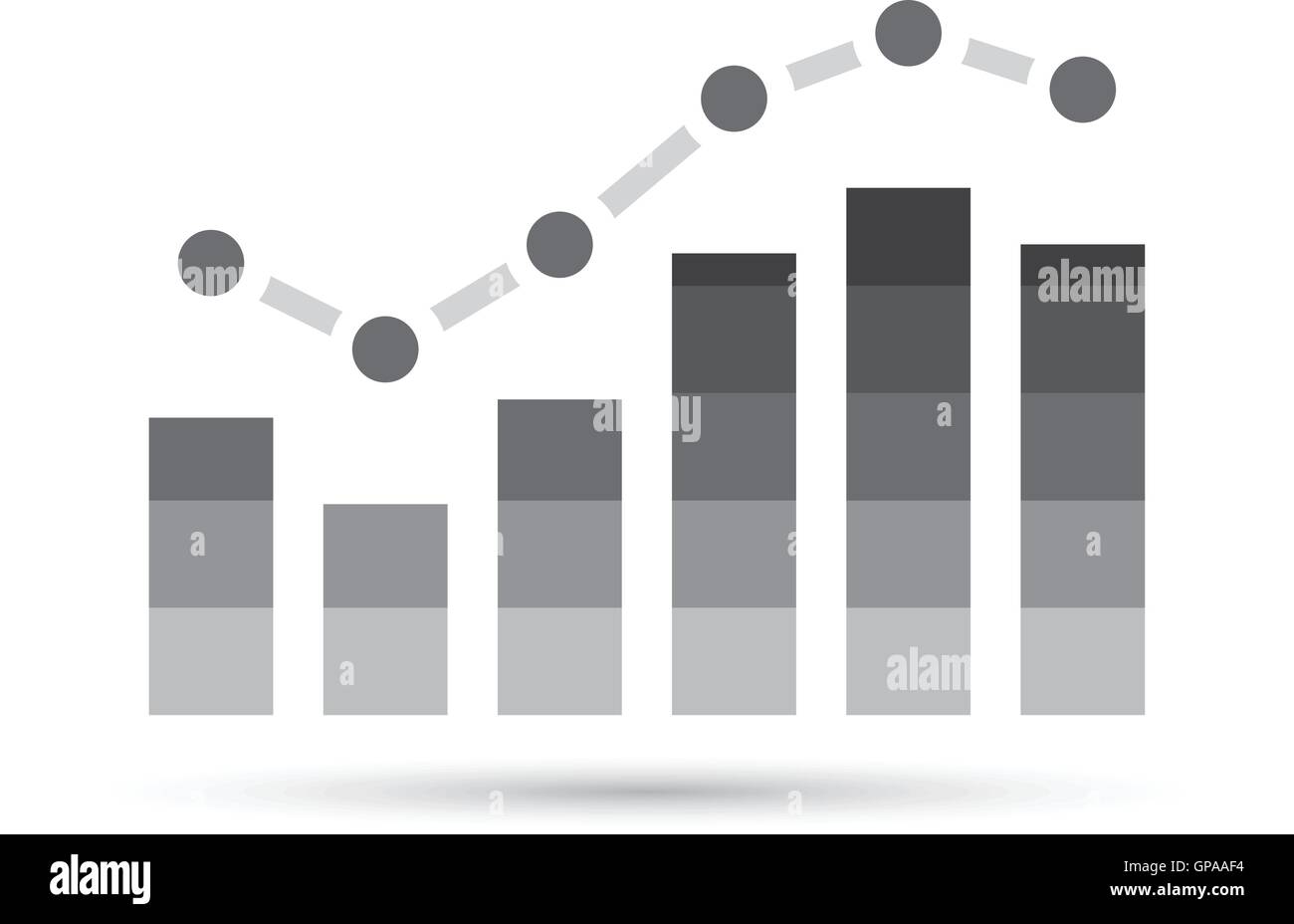 Illustration of Grey Stats Graph isolated on a white background Stock ...