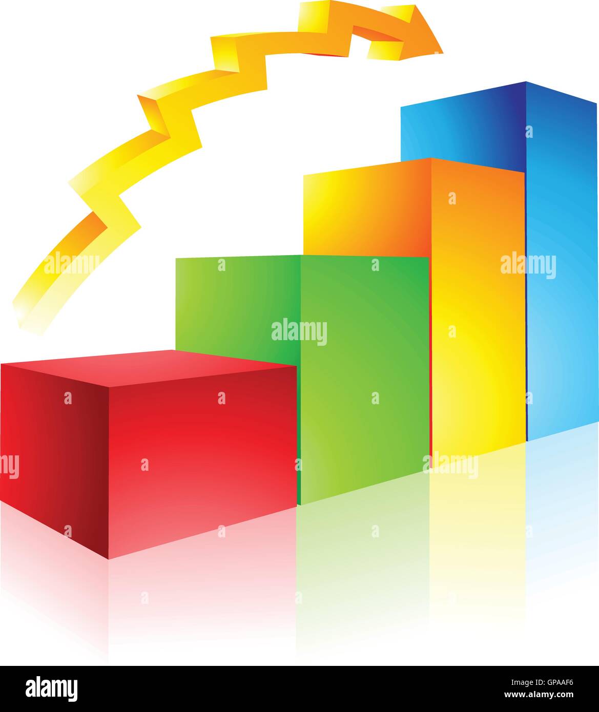 Illustration of Colorful Glossy Stat Bars and Arrow isolated on a white ...