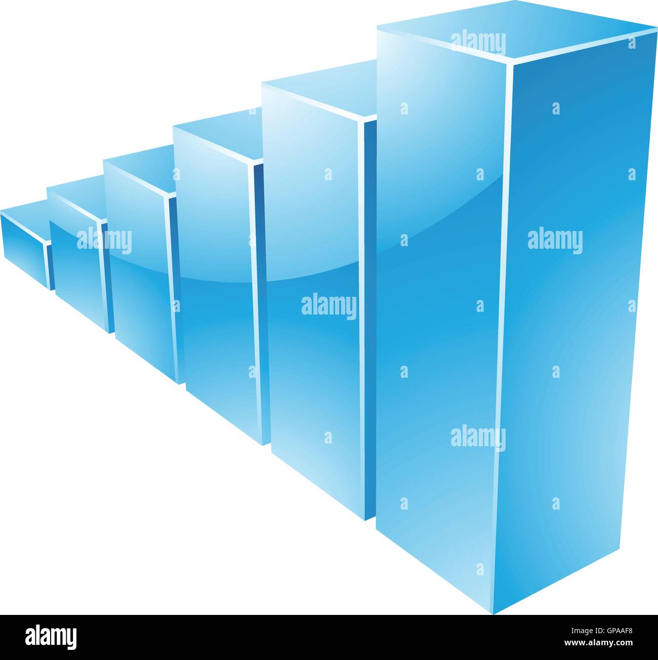 Illustration of Blue Glossy Stats Graph isolated on a white background ...