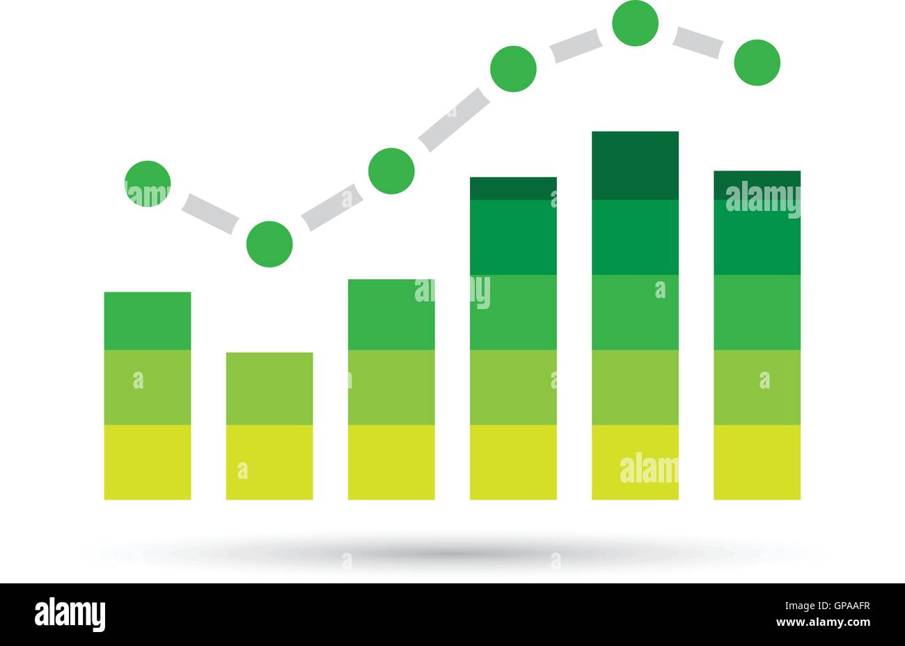 Illustration of Green Stats Bars isolated on a white background Stock ...