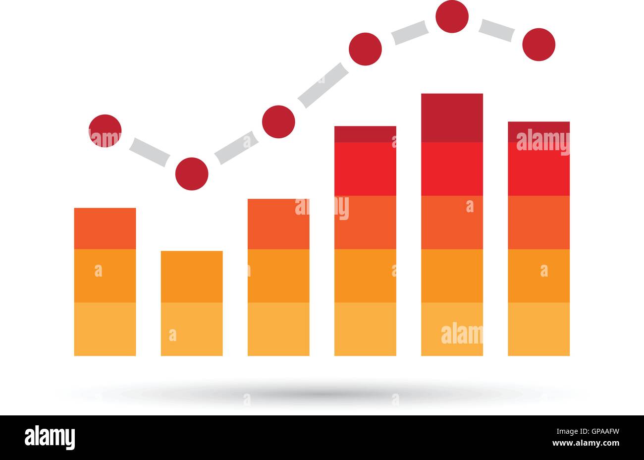 Illustration of Orange Stats Bars isolated on a white background Stock ...