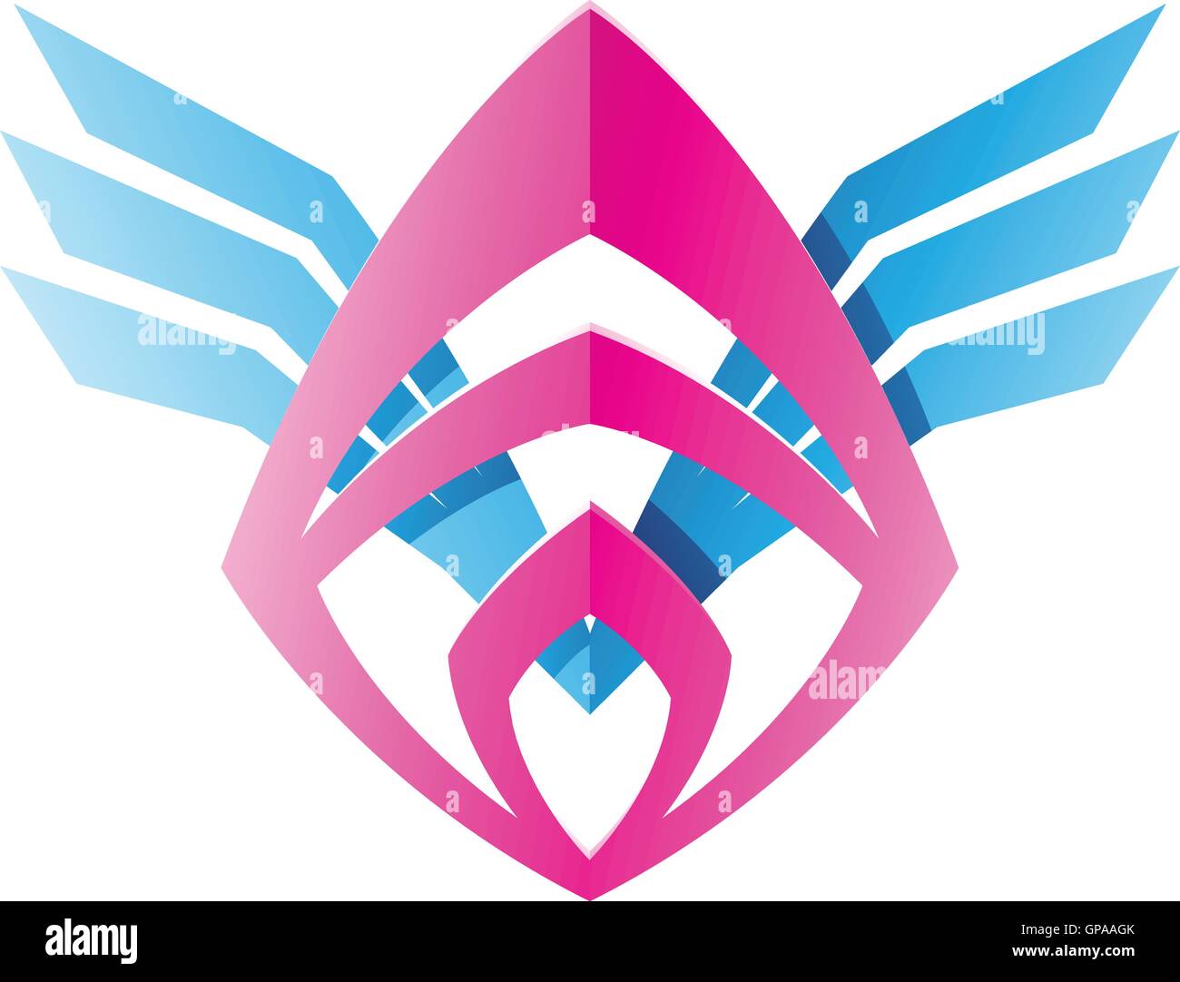 Illustration of Blade Shaped Abstract Icon isolated on a white ...