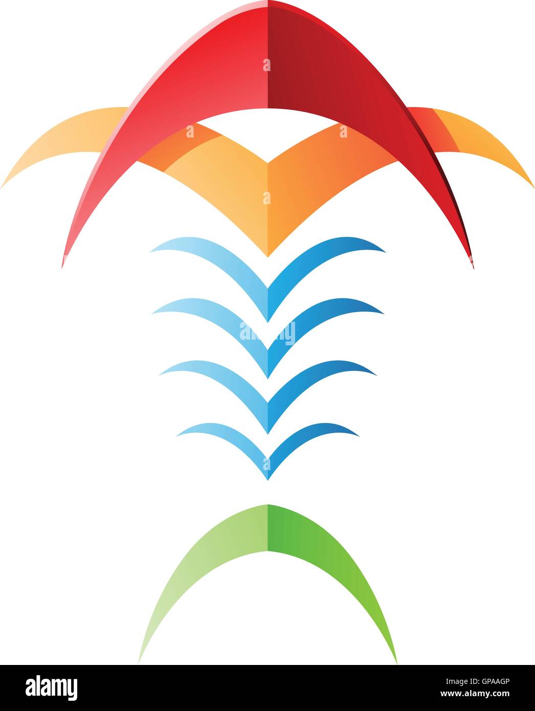 Illustration of Blade Shaped Abstract Icon isolated on a white ...