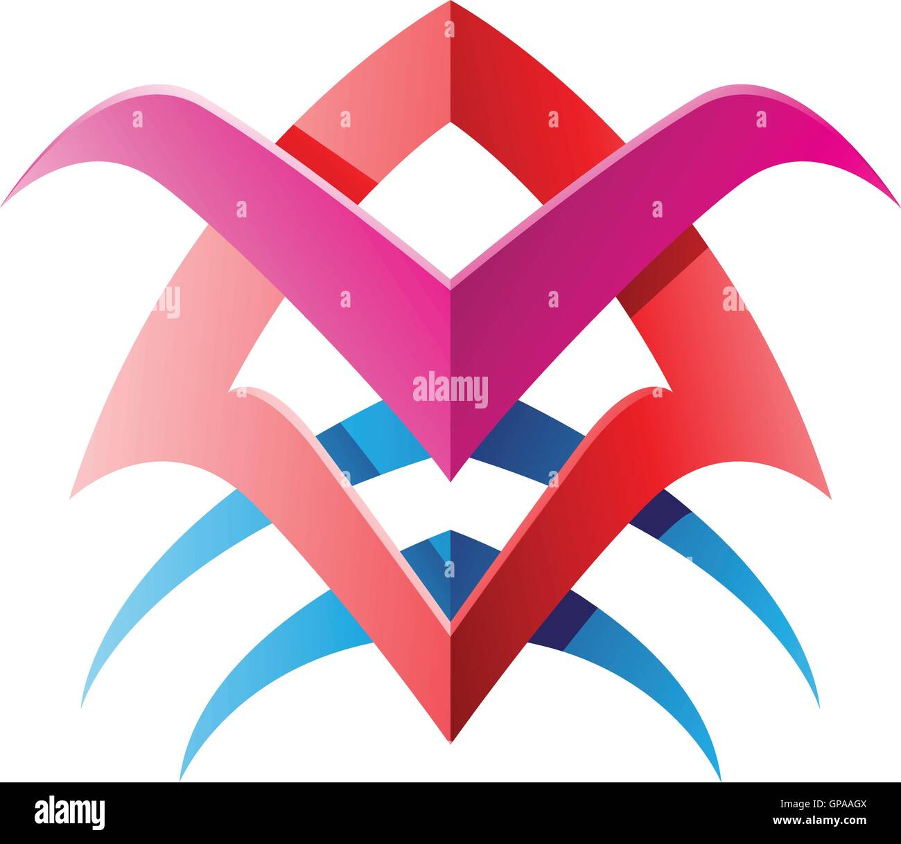 Illustration of Blade Shaped Abstract Icon isolated on a white ...