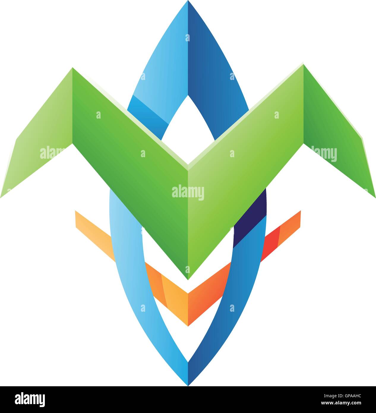 Illustration of Blade Shaped Abstract Icon isolated on a white ...