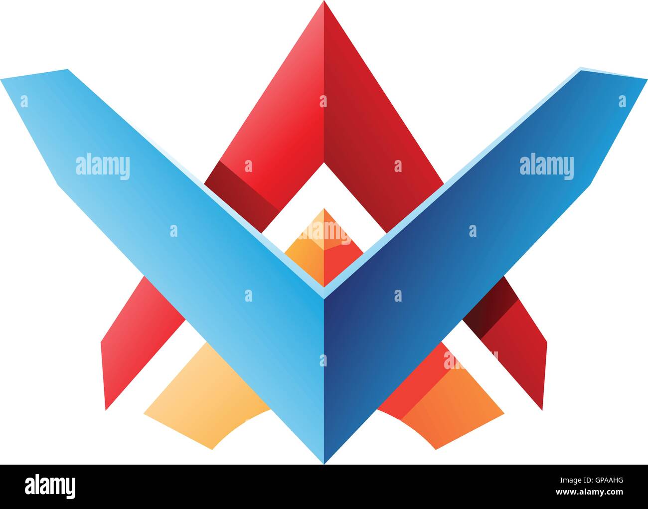 Illustration of Blade Shaped Abstract Icon isolated on a white ...