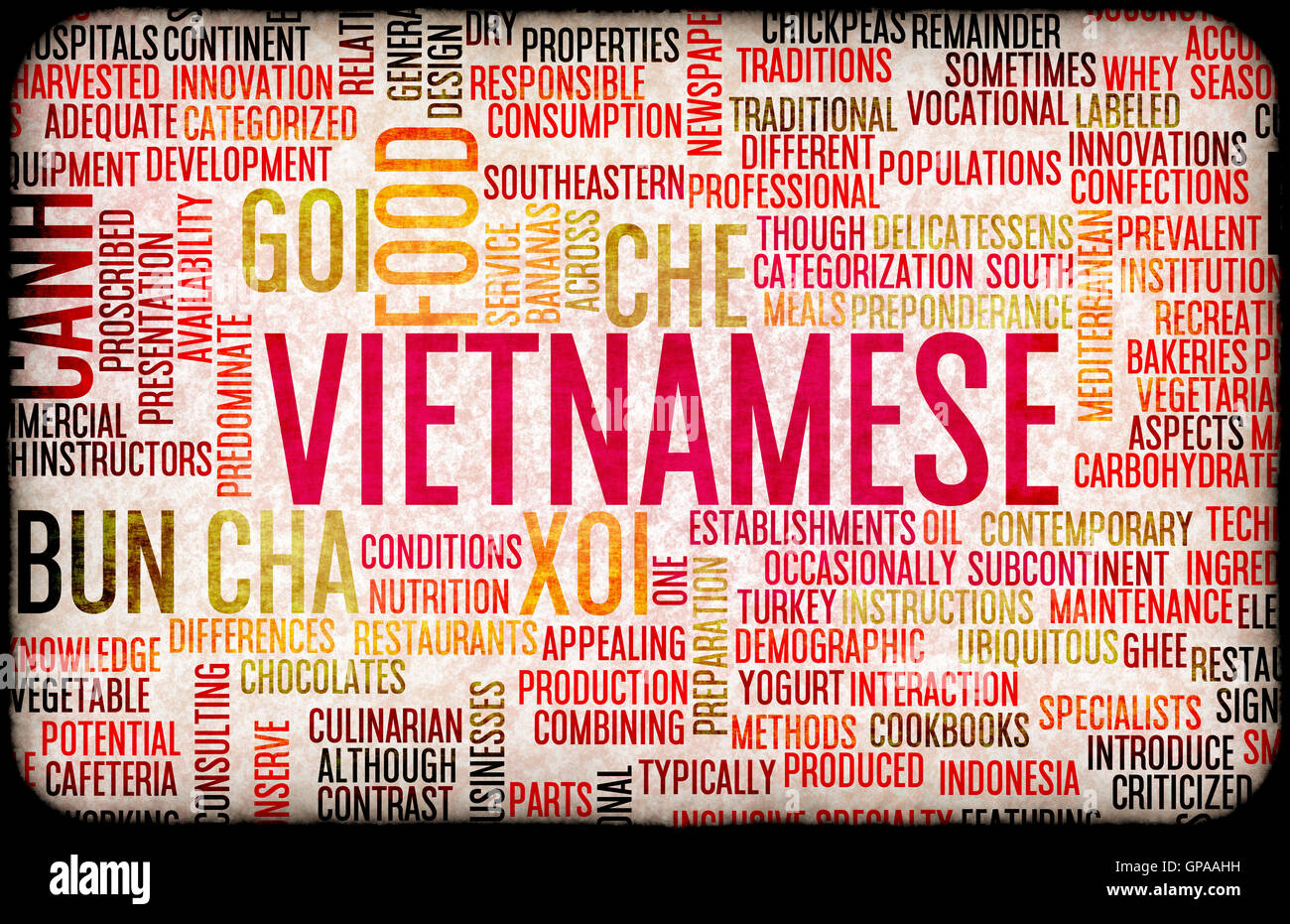 Vietnamese Food and Cuisine Menu Background with Local Dishes Stock ...