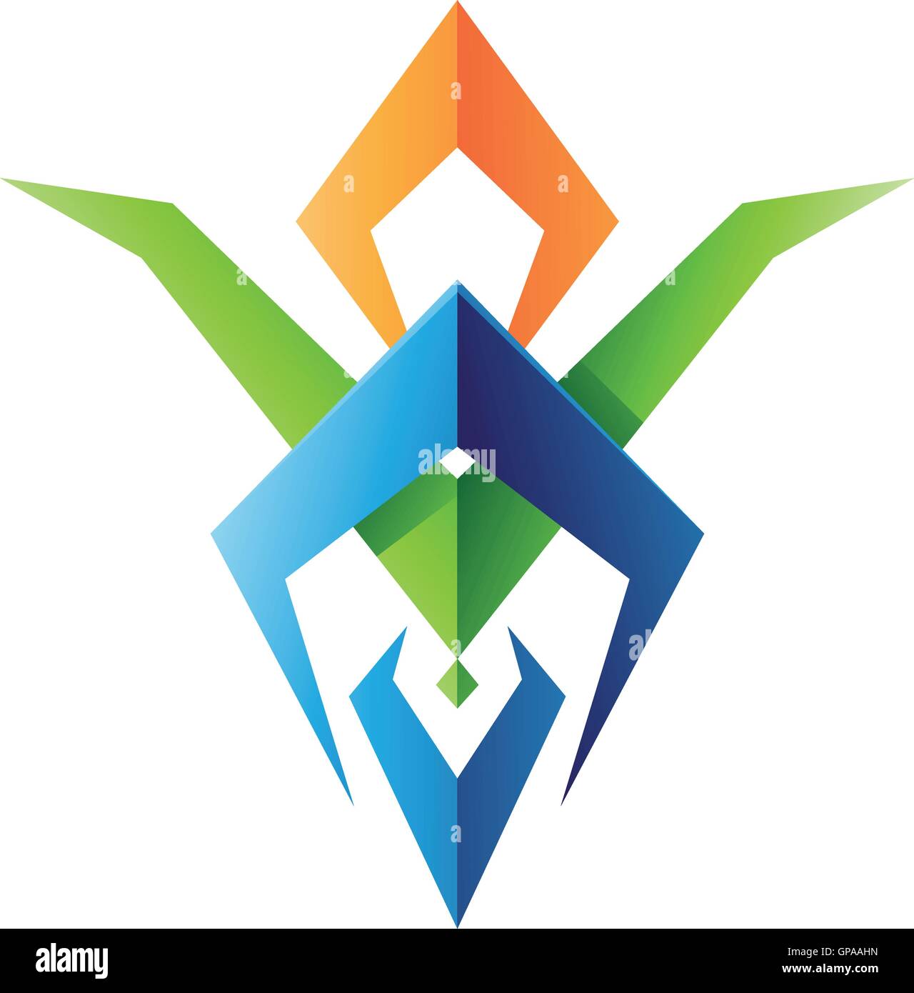 Illustration of Blade Shaped Abstract Icon isolated on a white ...