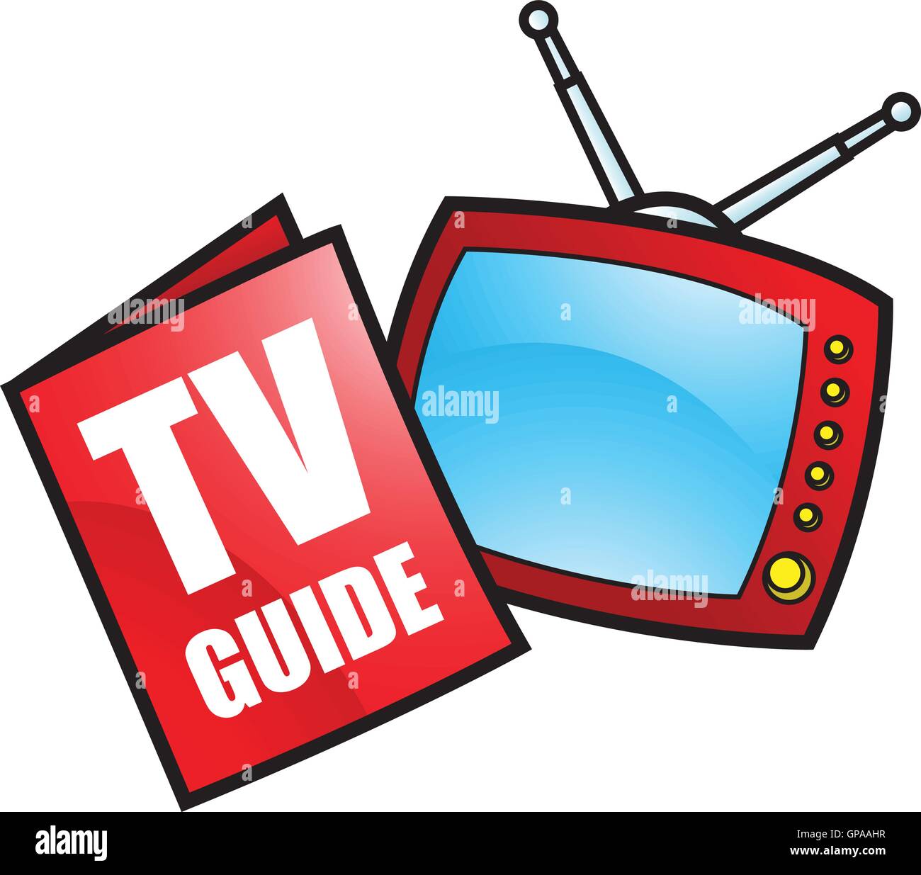 Illustration of TV Guide and Television isolated on a white background ...