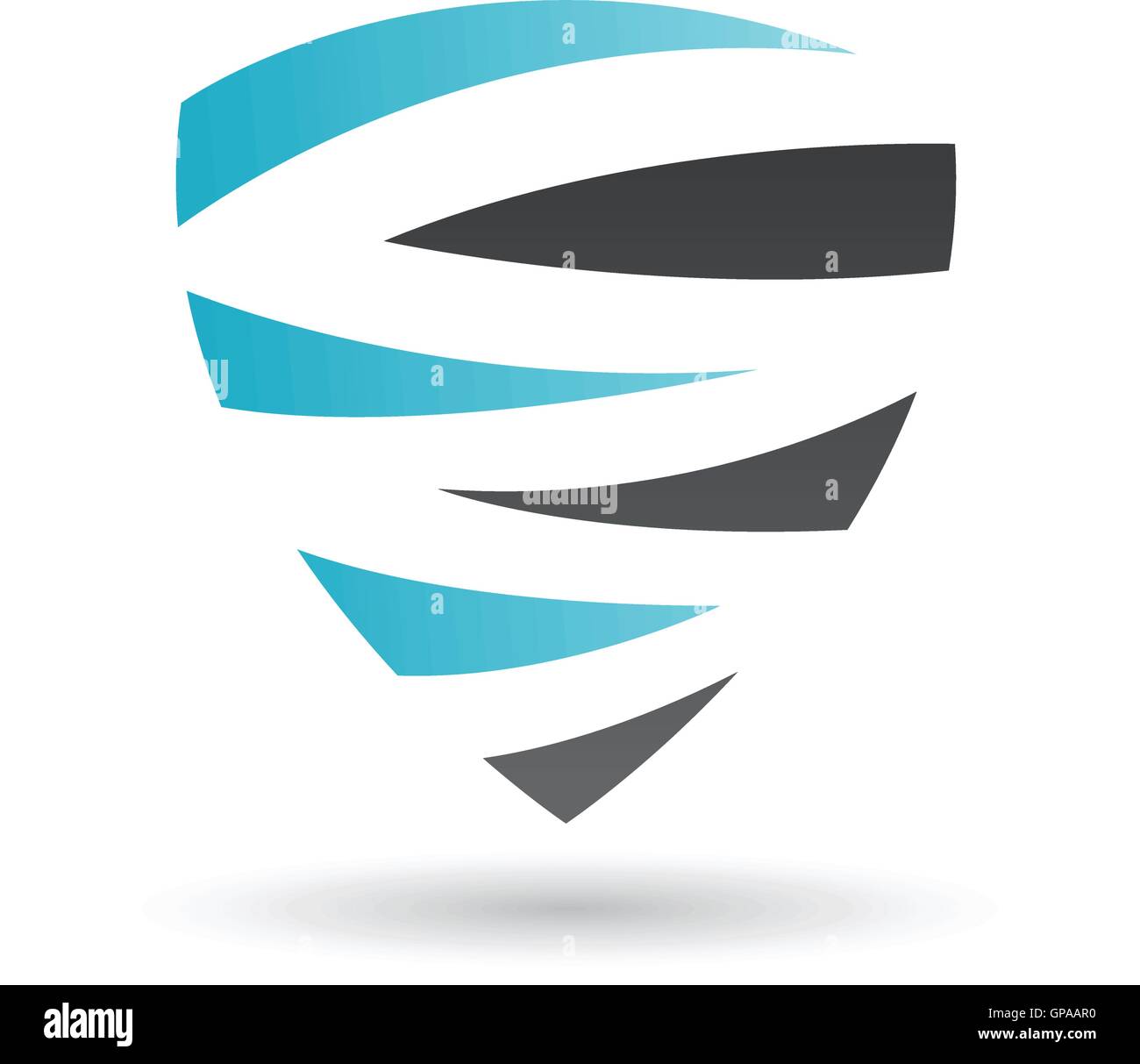 Black and Blue Abstract Icon Illustration isolated on a white ...