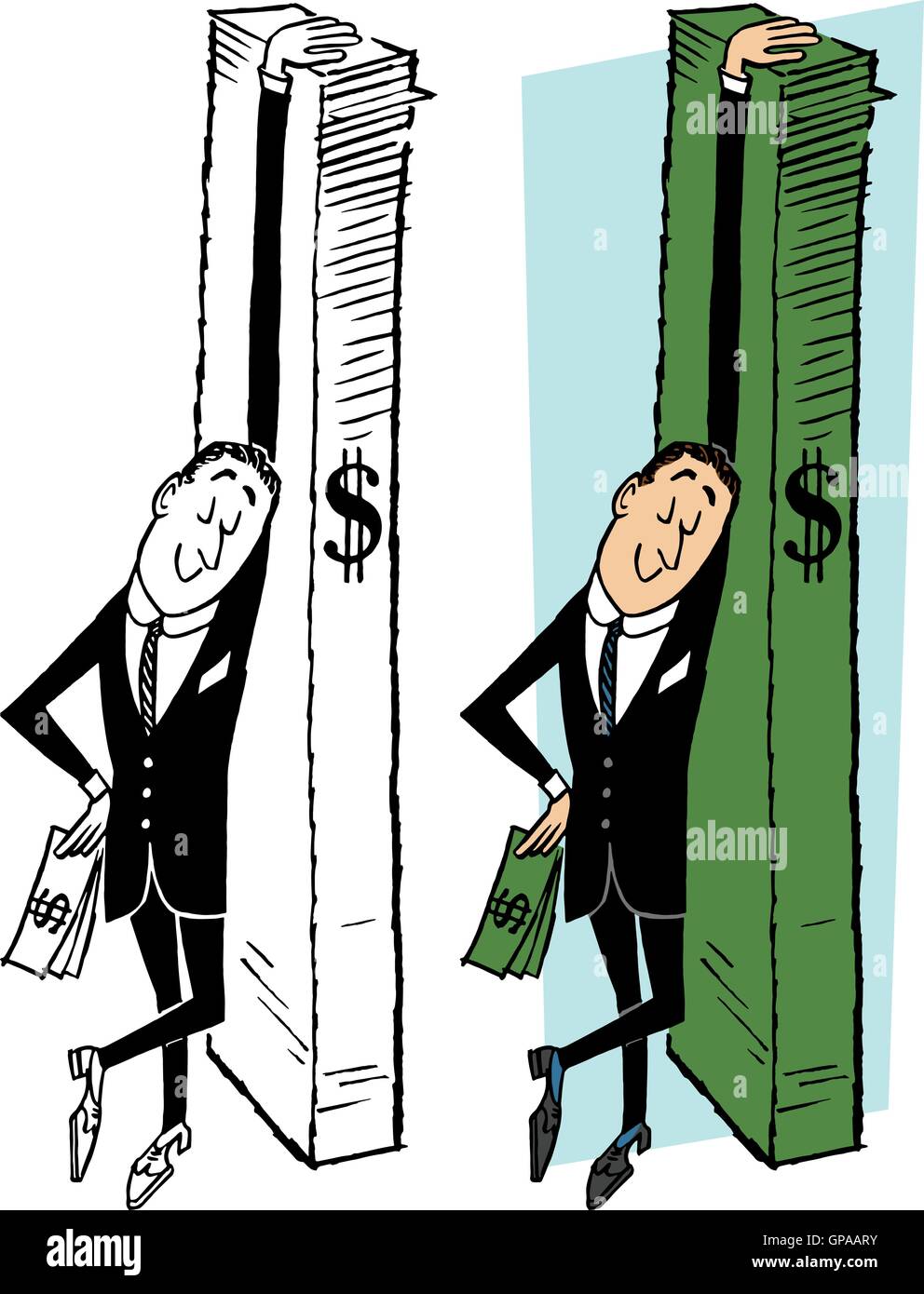 Stack money smiling Stock Vector Images - Alamy