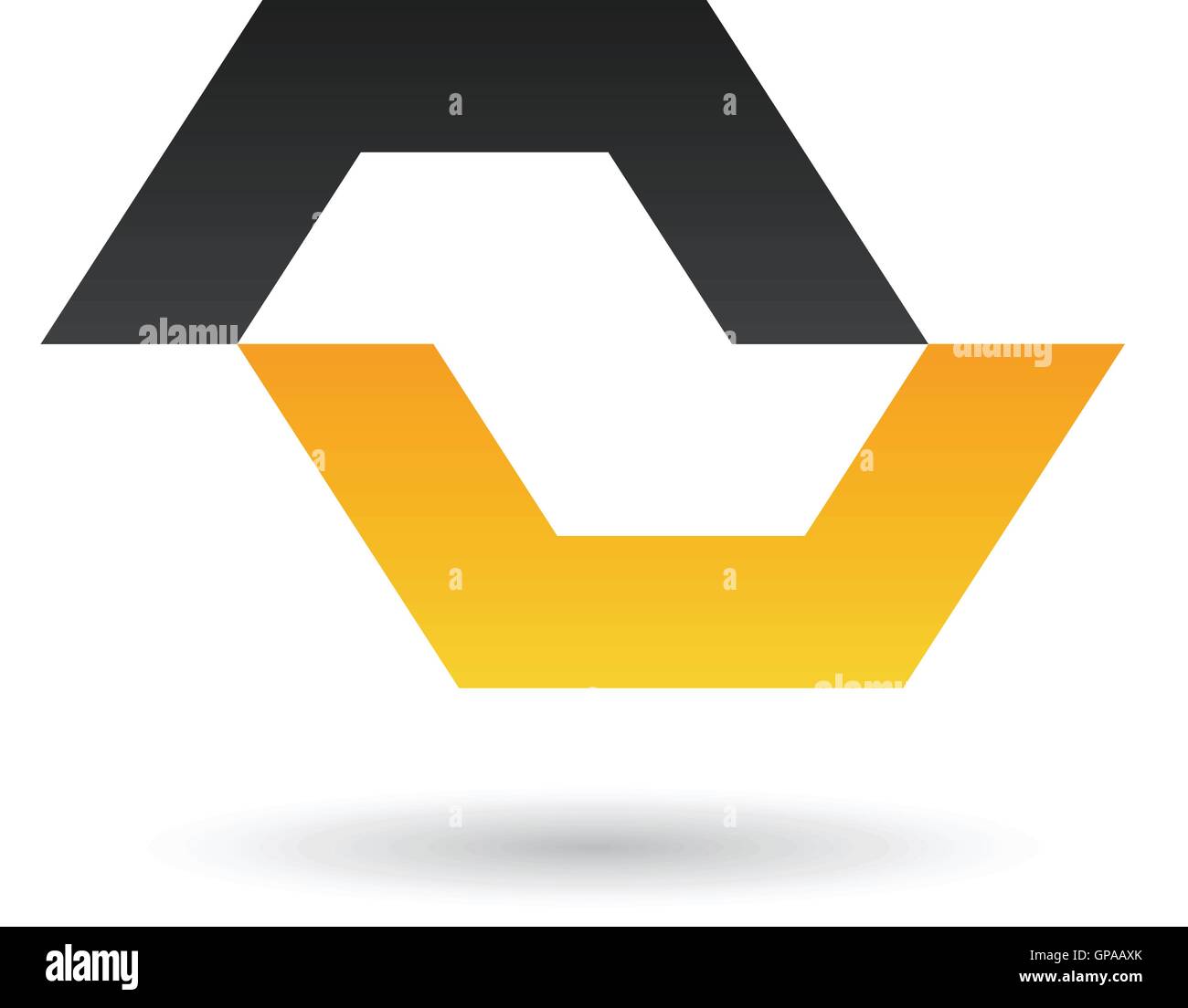 Black and Yellow Abstract Icon Illustration isolated on a white ...