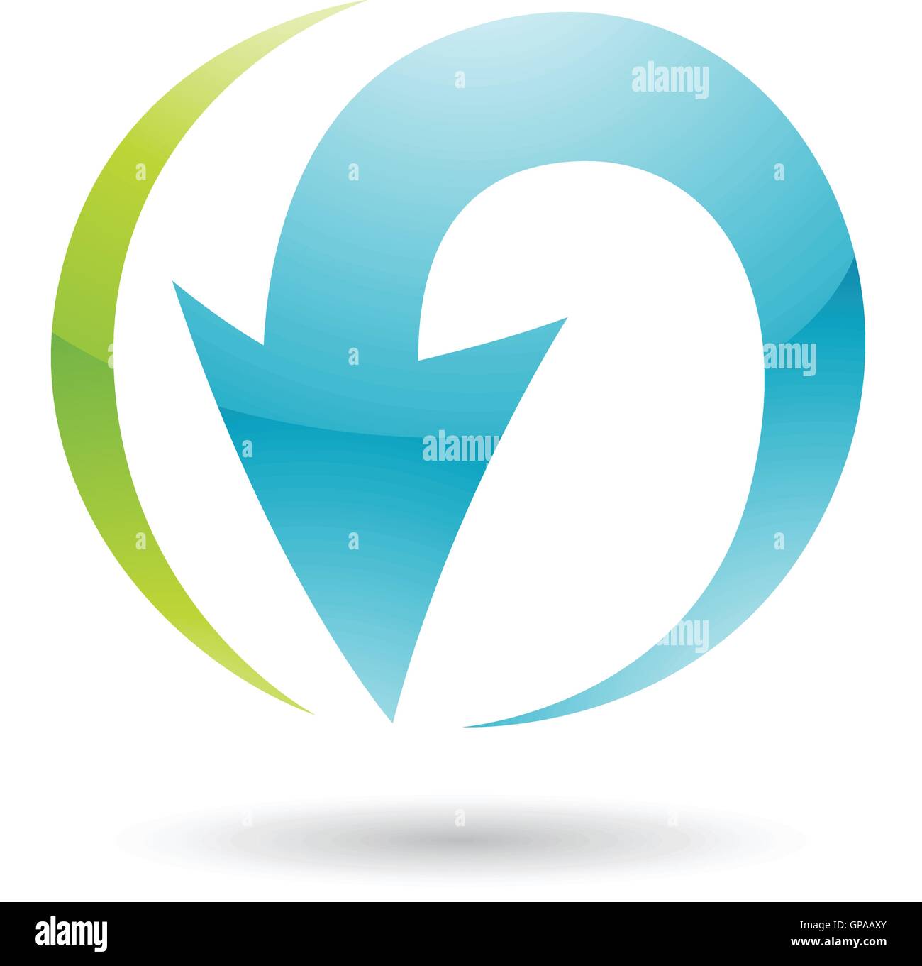 Green and Blue Abstract Icon Illustration isolated on a white ...