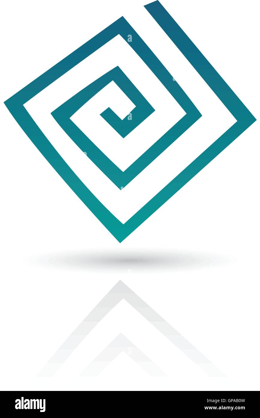 Blue Abstract Icon Illustration isolated on a white background Stock ...