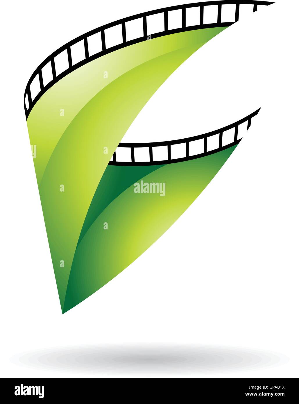Green Glossy Film Reel Isolated on a white background Stock Vector ...