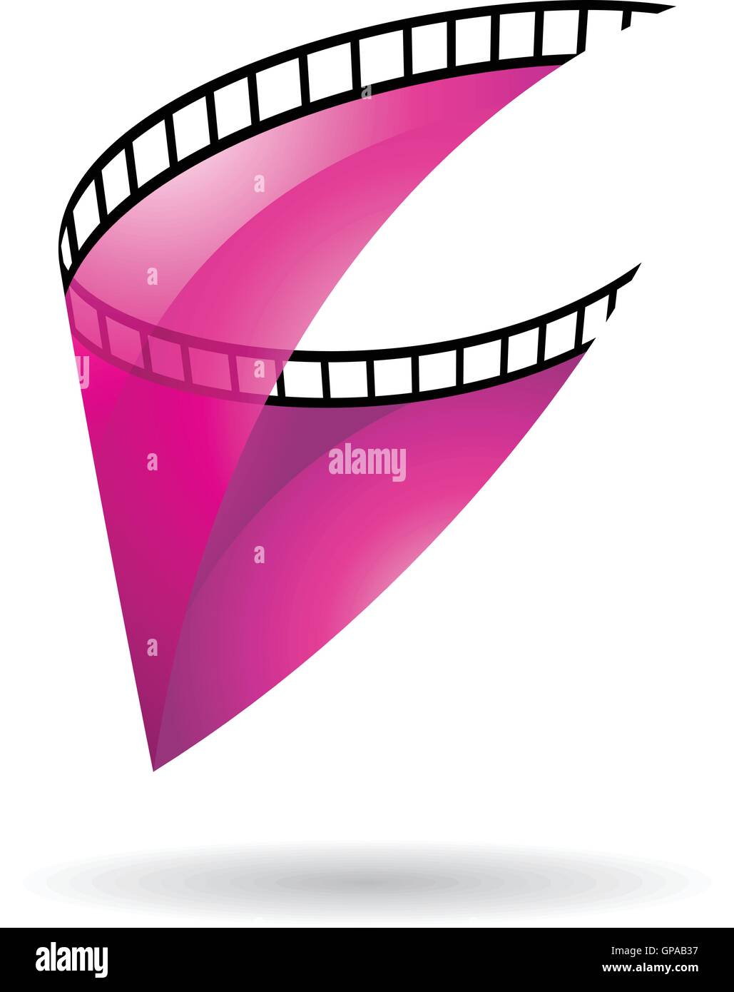 Magenta Transparent Film Reel Isolated on a white background Stock ...