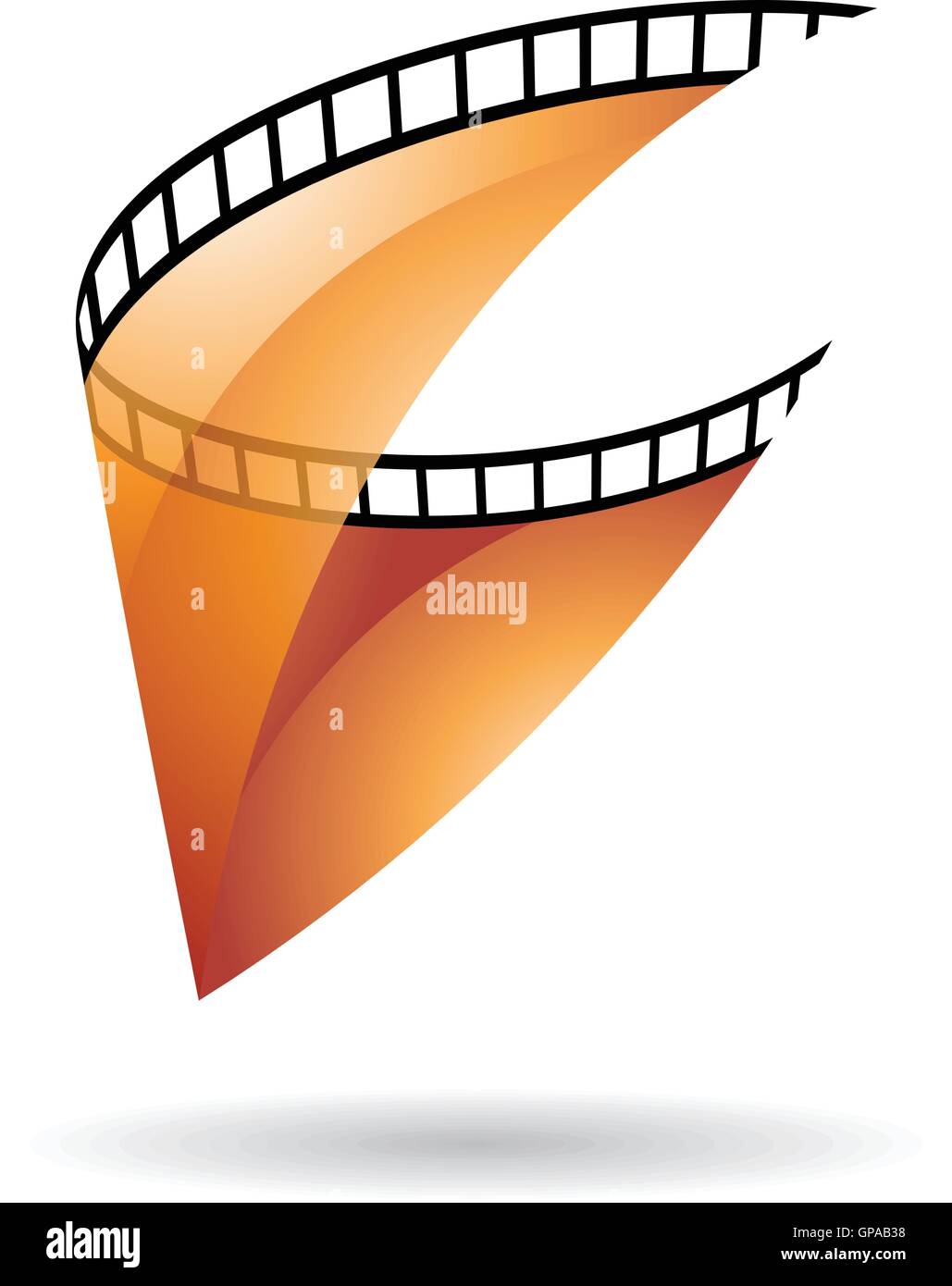 Orange Transparent Film Reel Isolated on a white background Stock ...