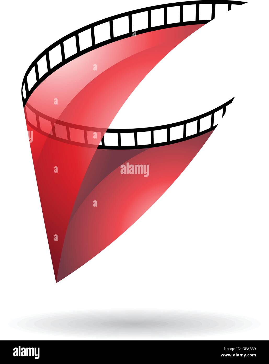 Red Transparent Film Reel Isolated on a white background Stock Vector ...