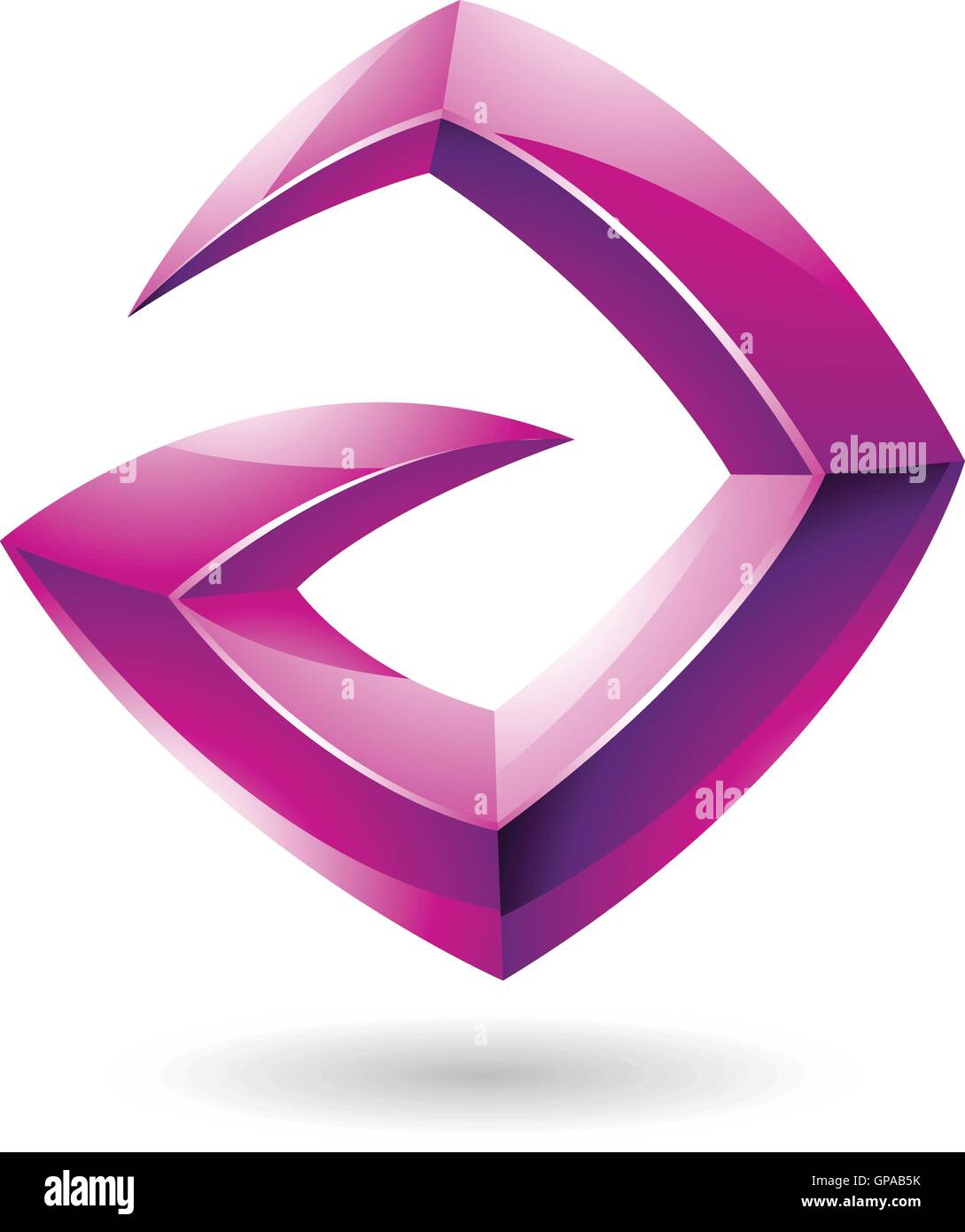 Vector Illustration of a 3d Sharp Glossy Magenta Logo Shape based on ...