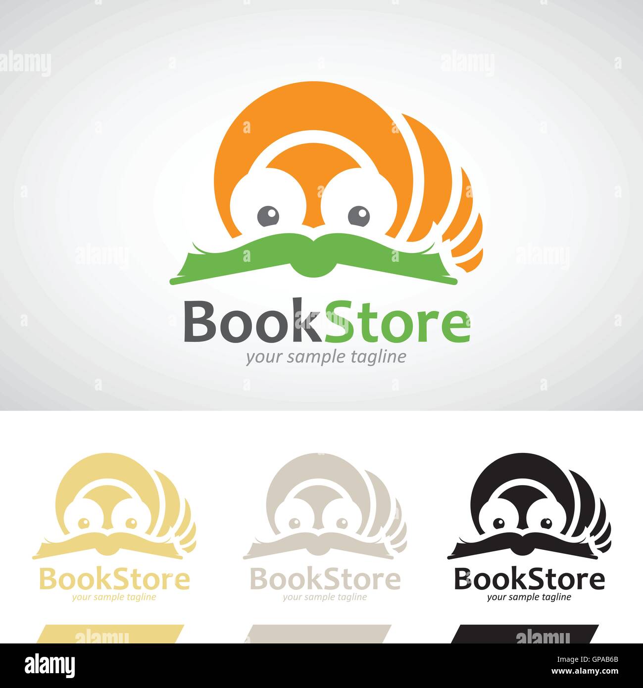 Book Worm Reading a Book Logo Icon Vector Illustration Stock Vector ...