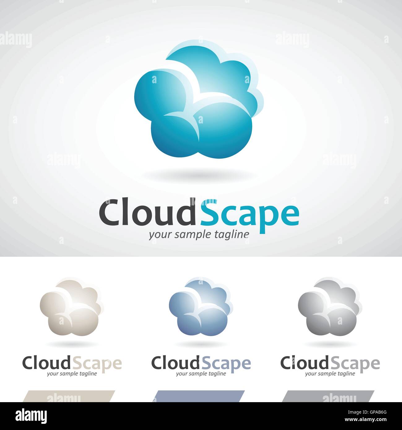 Blue and Brown Fluffy Rain Cloud Logo Icon Vector Illustration Stock ...