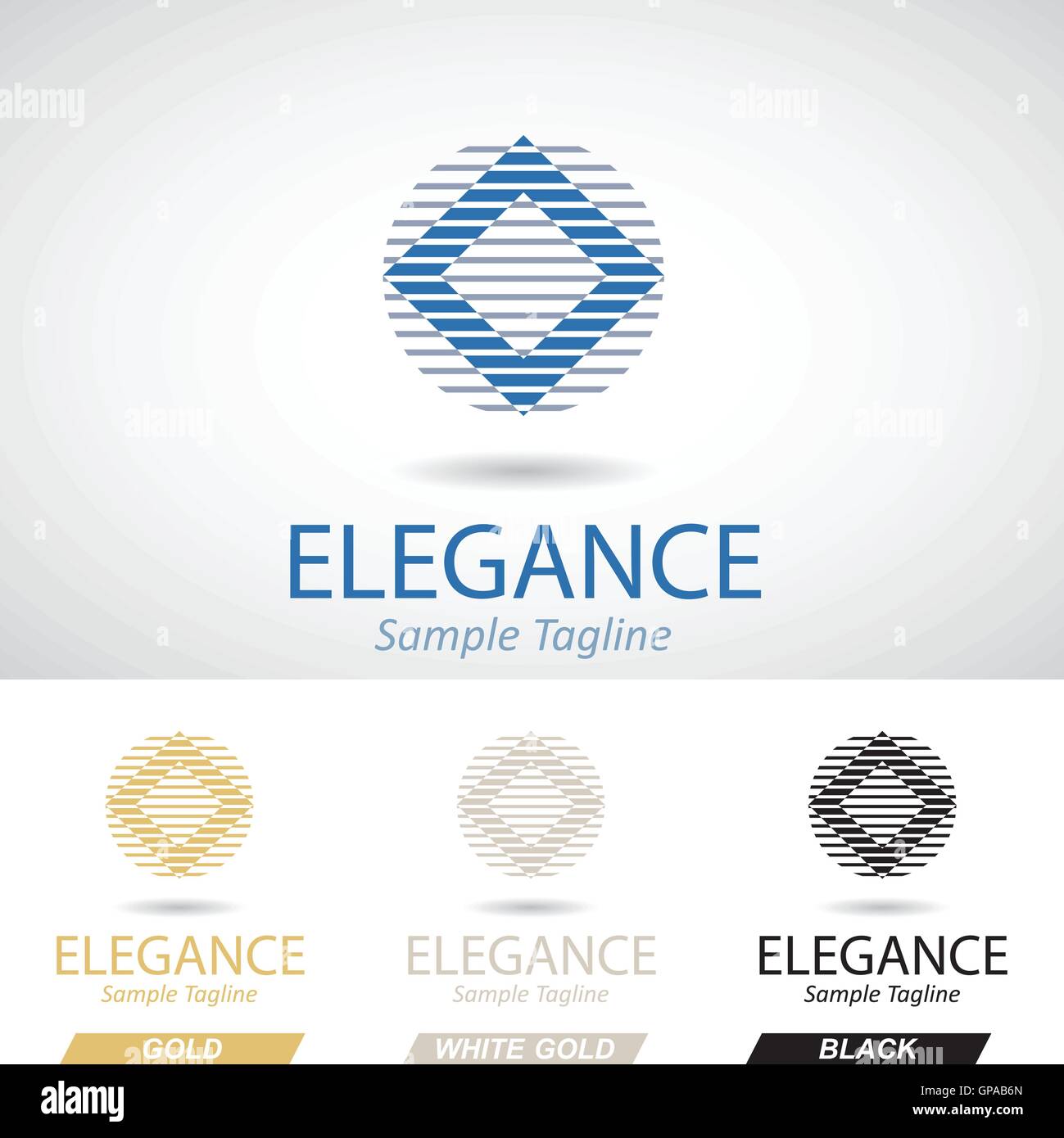 Round and Square Logo Icon with Striped Pattern Vector Illustration ...