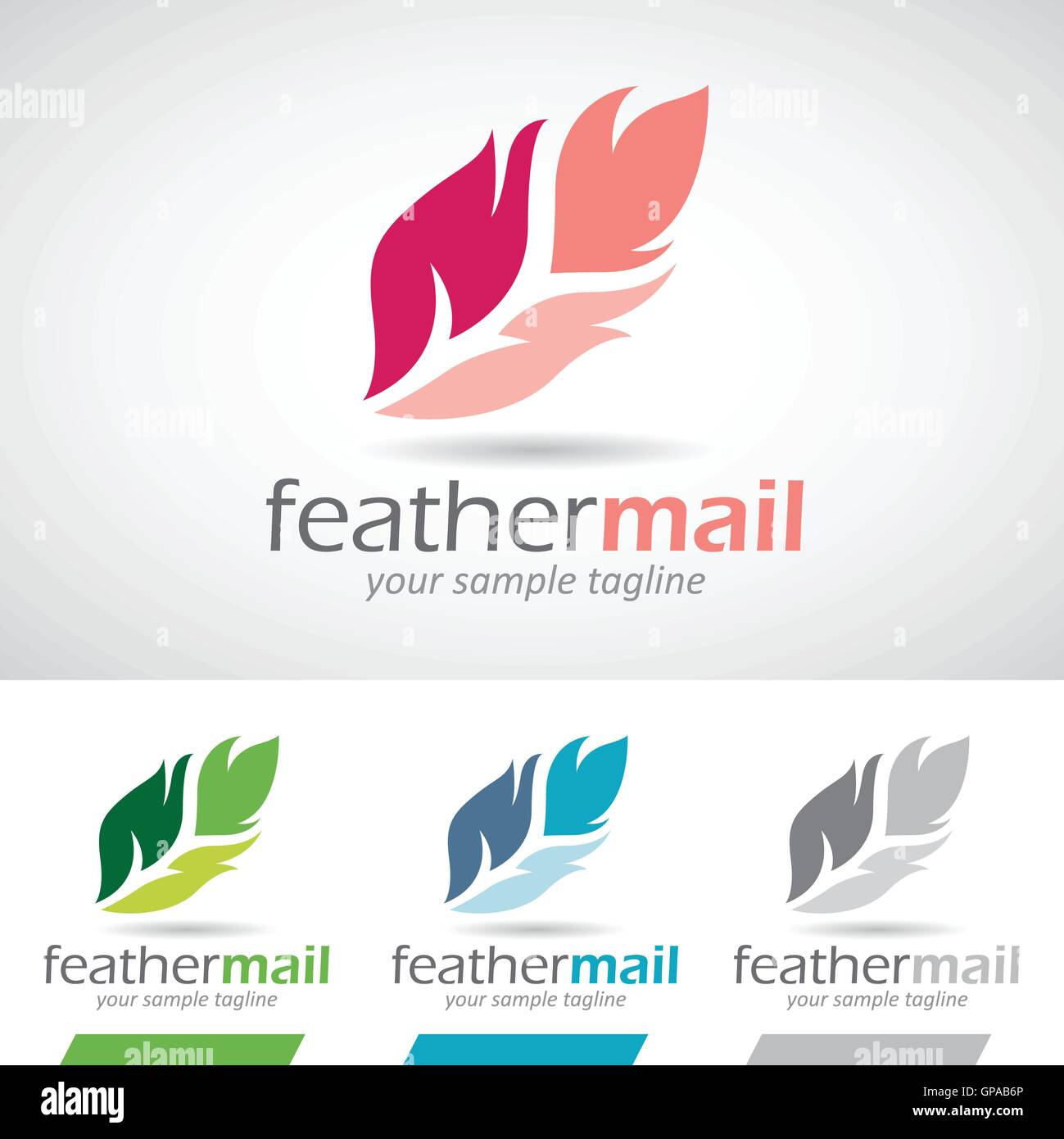 Colorful cartoon feather logo icon hi-res stock photography and images ...