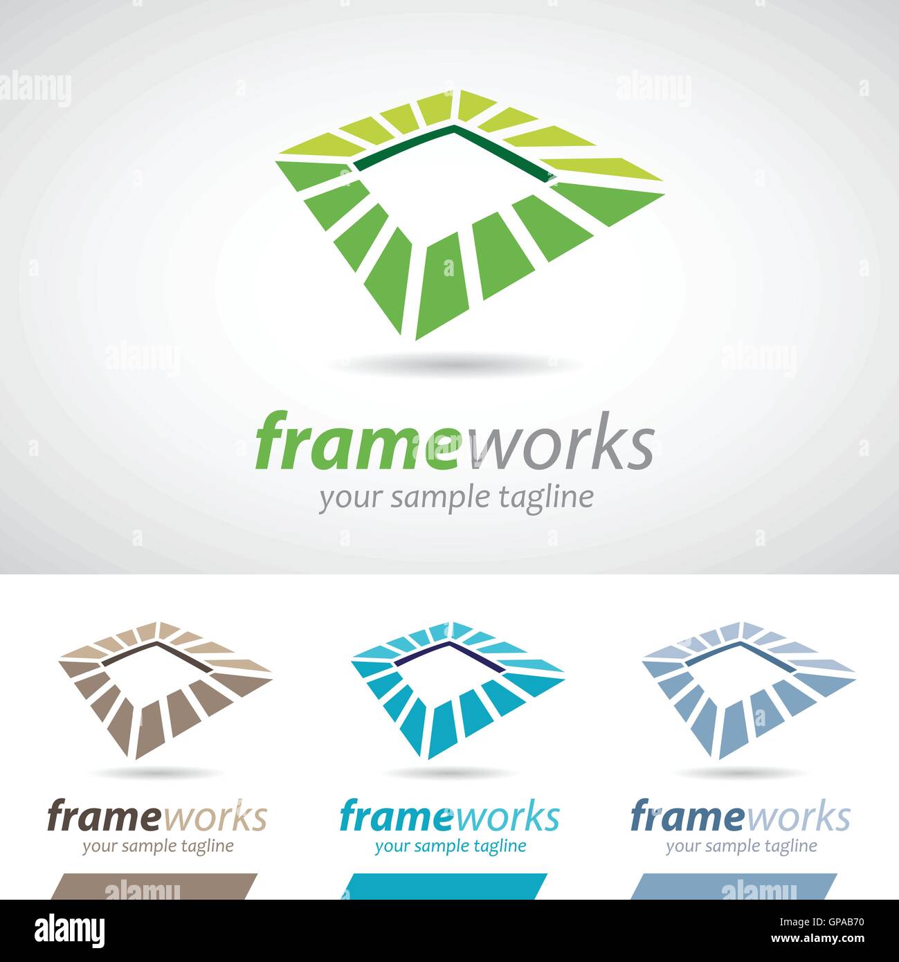 Abstract Square Frame Logo Icon Vector Illustration Stock Vector Image ...