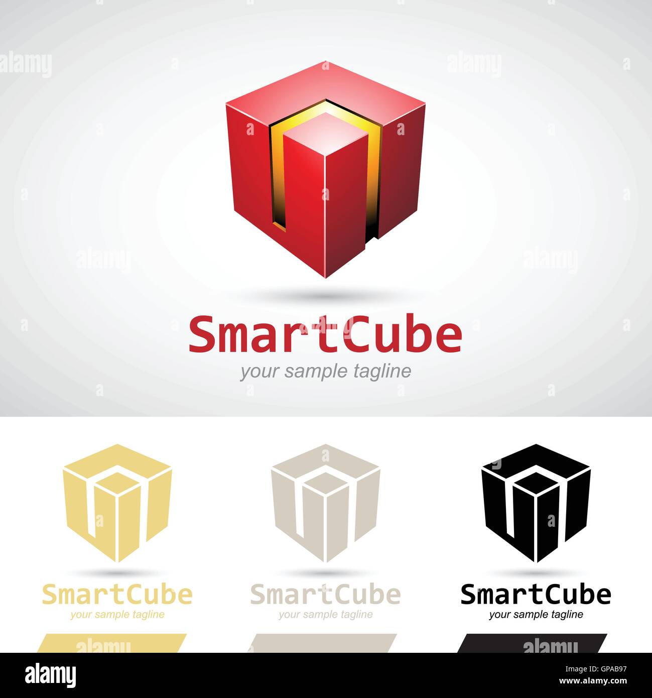 3d logo cube red abstract hi-res stock photography and images - Alamy
