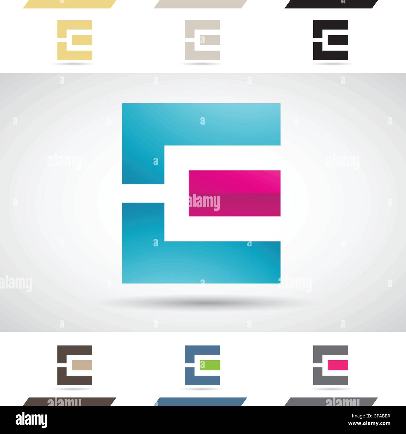 Design Concept of Colorful Stock Logos Icons and Shapes of Letter E ...