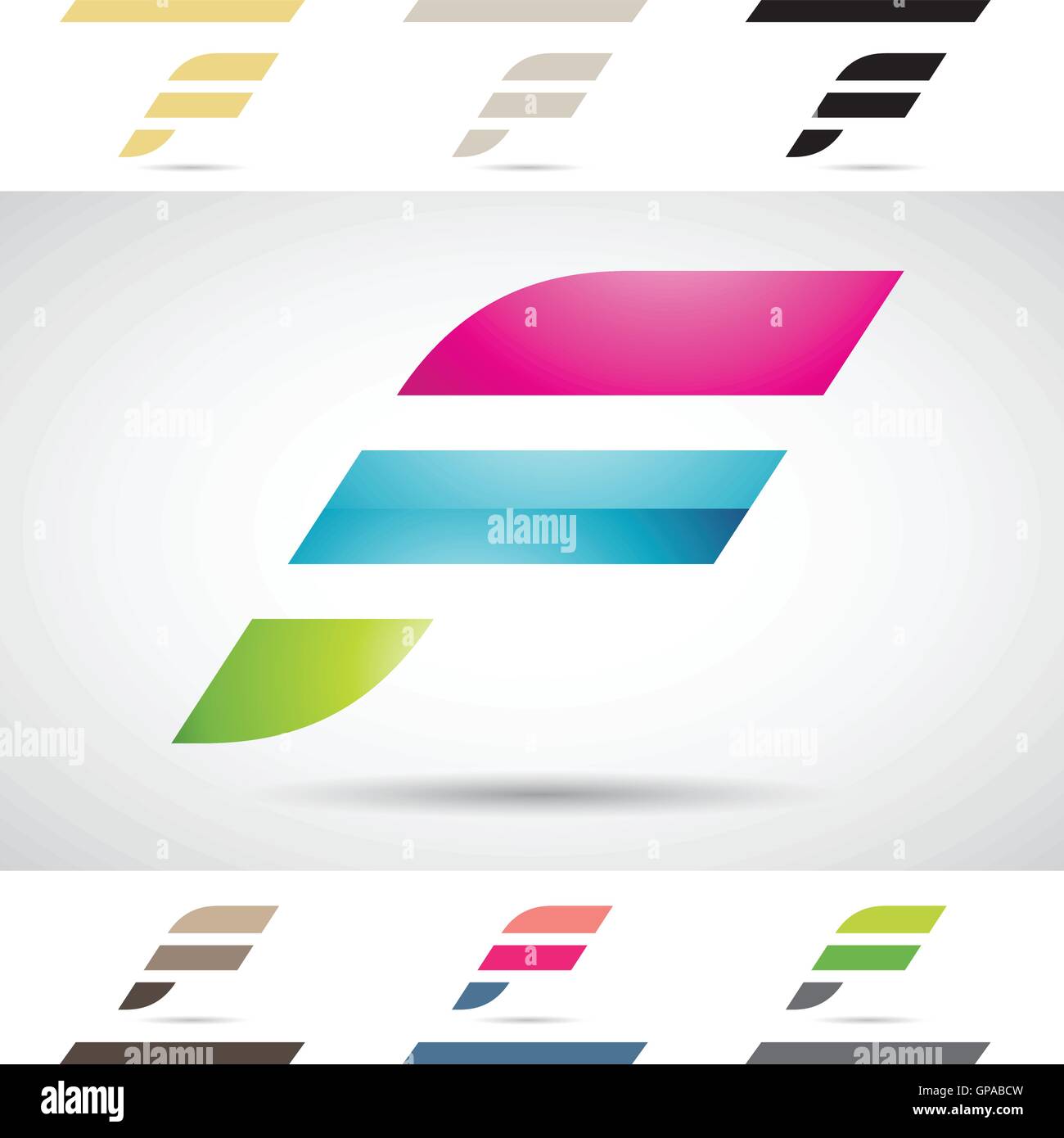 Design Concept of Colorful Stock Logos Icons and Shapes of Letter F ...