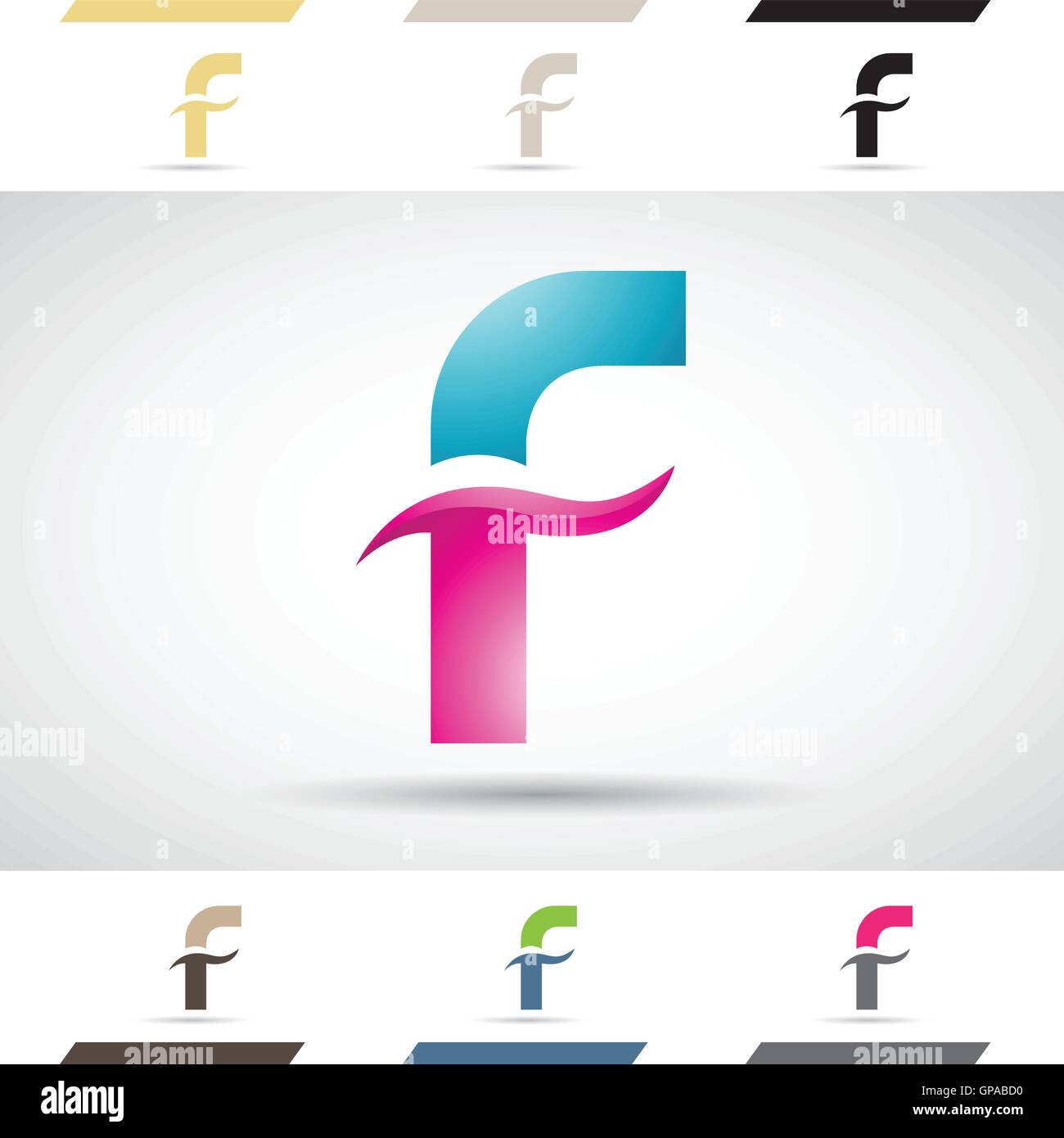 Design Concept of Colorful Stock Logos Icons and Shapes of Letter F ...